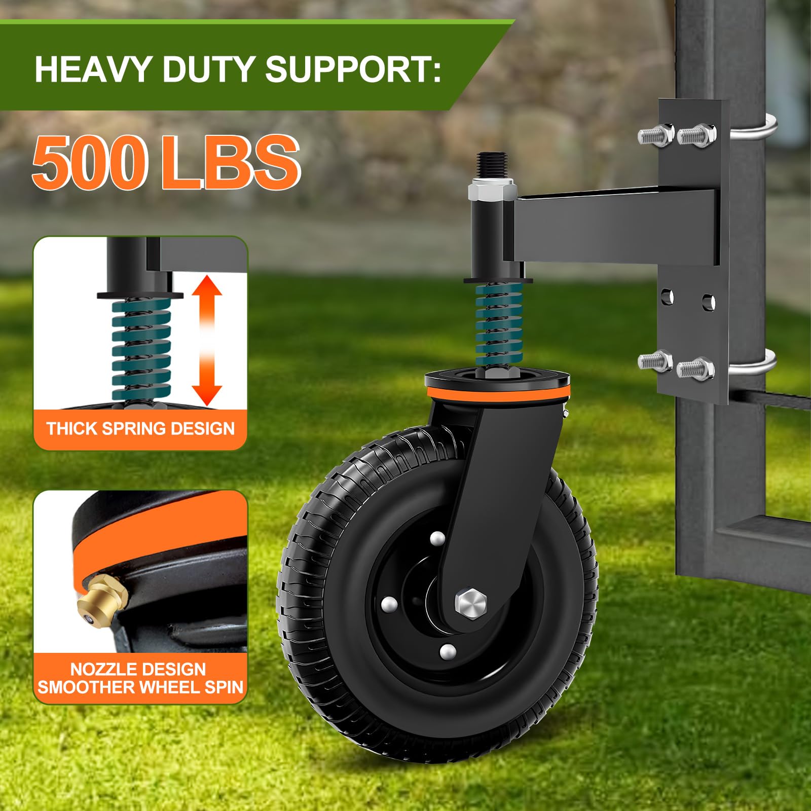 Snapklik.com : 6 Inch Fence Gate Wheels - Heavy Duty Gate Wheels For ...