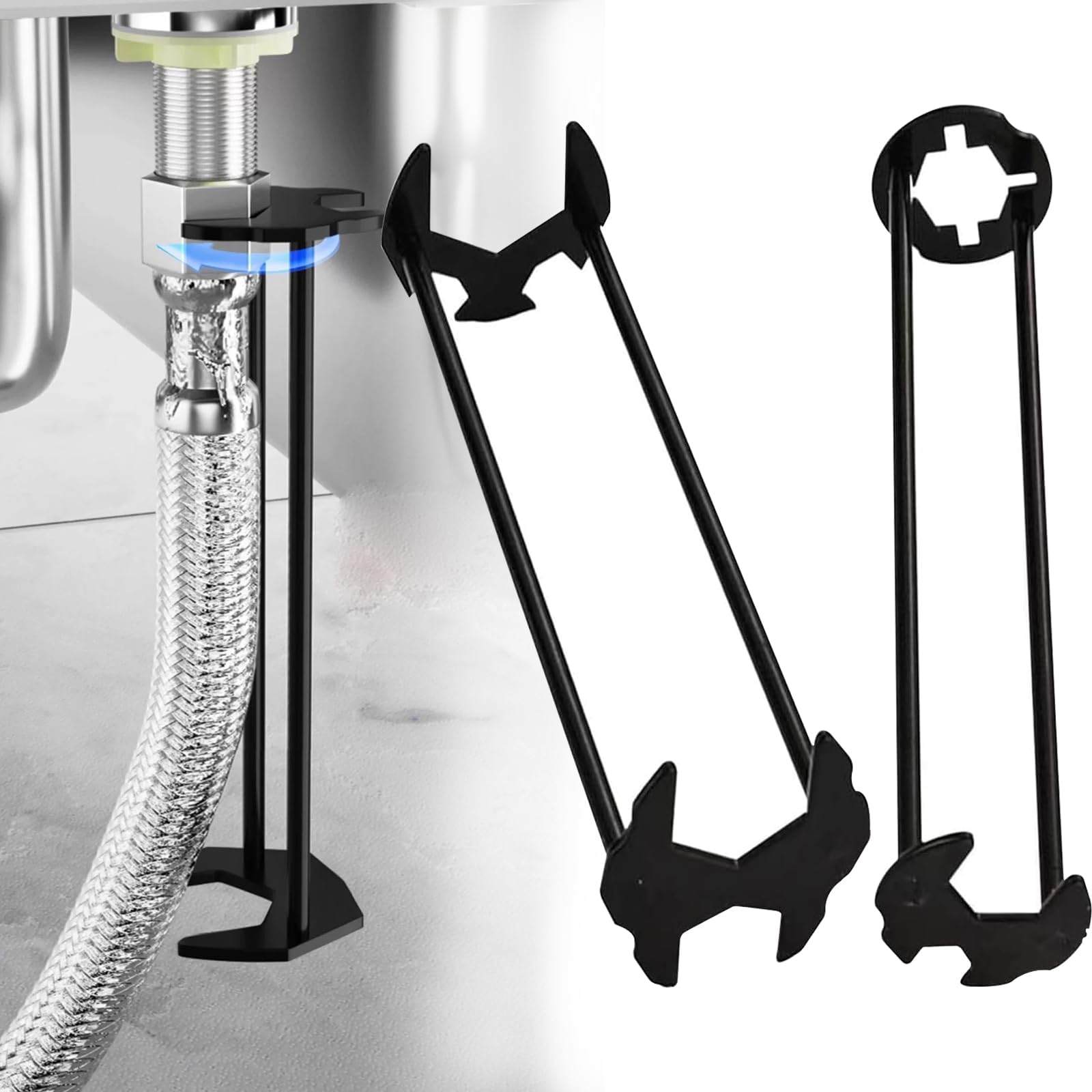 Amazon.com: Oboase 2 Pcs Basin Wrench, Under Sink Wrench Faucet Tool, 7 ...