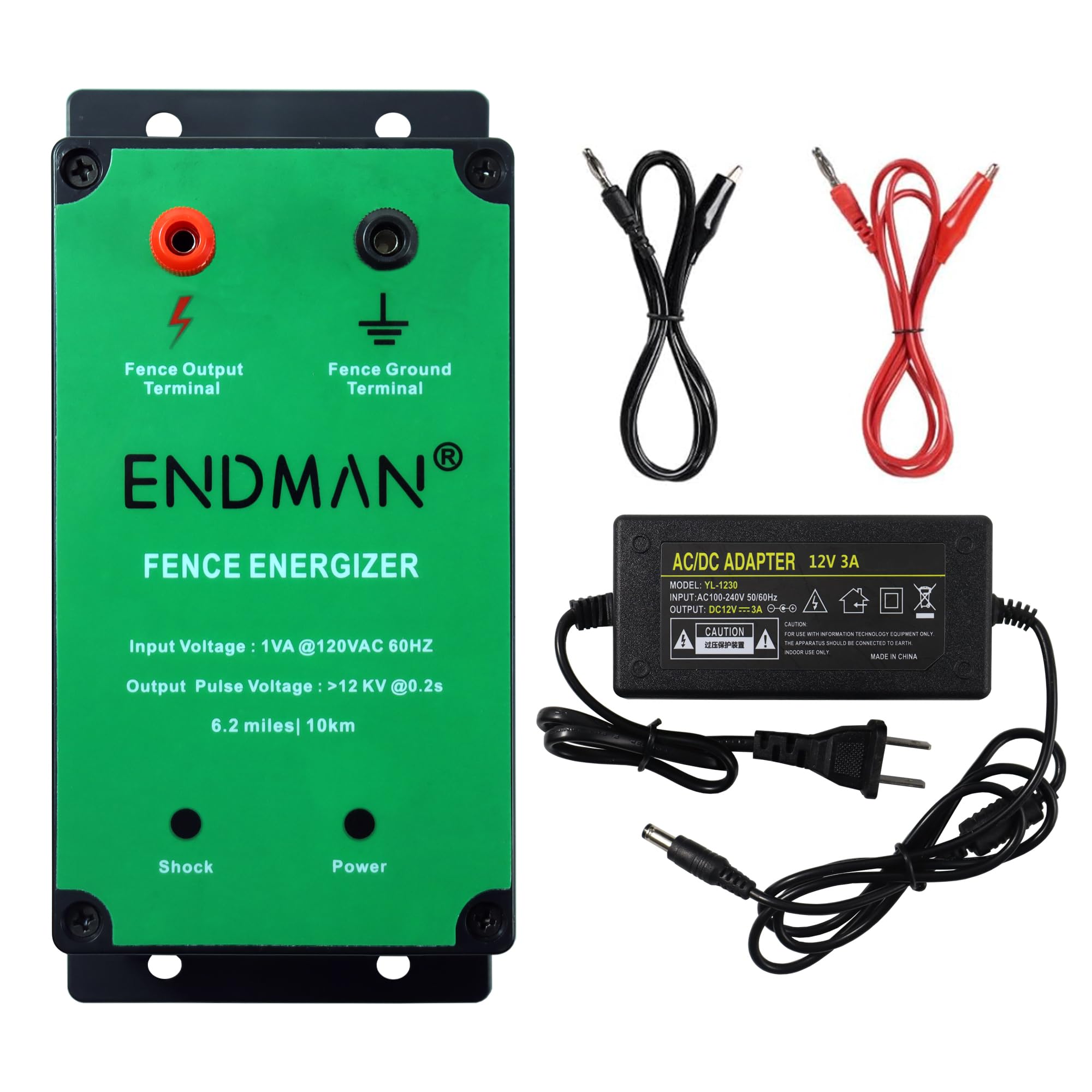 Amazon.com: ENDMAN 6.2Mile Electric Fence Energizer for Animals ...