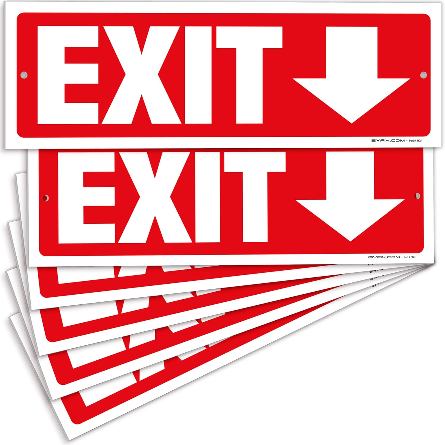Amazon.com : iSYFIX Exit Signs - 6 Pack 12x4 Inch Directional Down ...