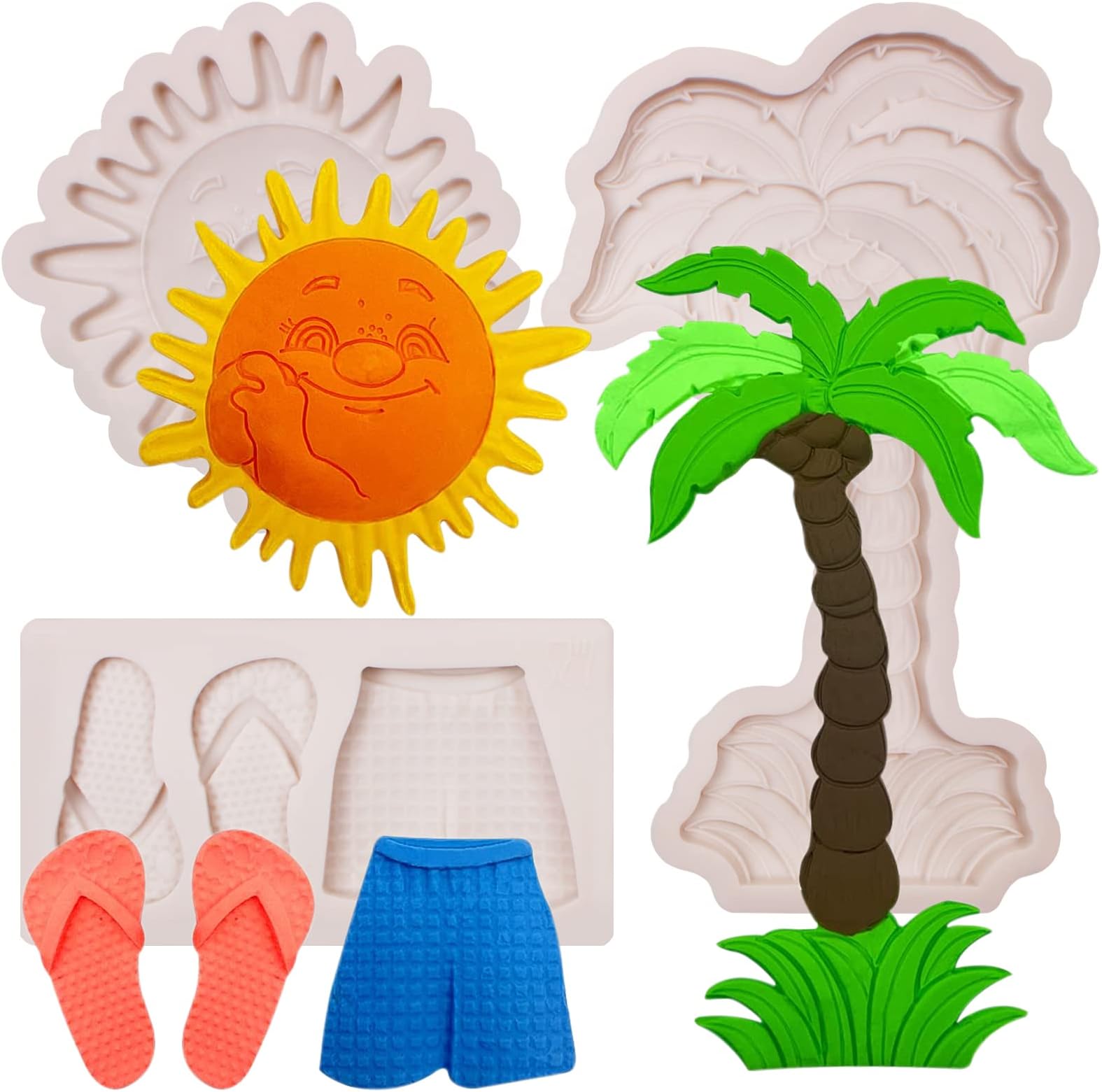 Amazon.com: Sun Chocolate Silicone Molds 3 Pcs, Hawaiian Coconut Tree ...