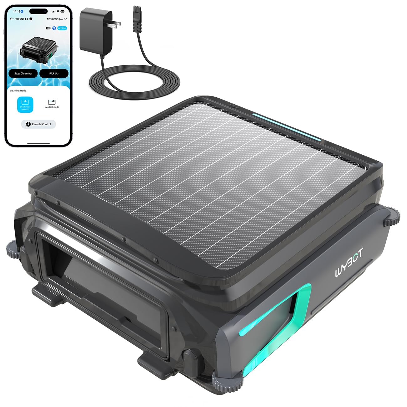Snapklik.com : WYBOT F1 - Solar Powered Robotic Pool Surface Skimmer Robot