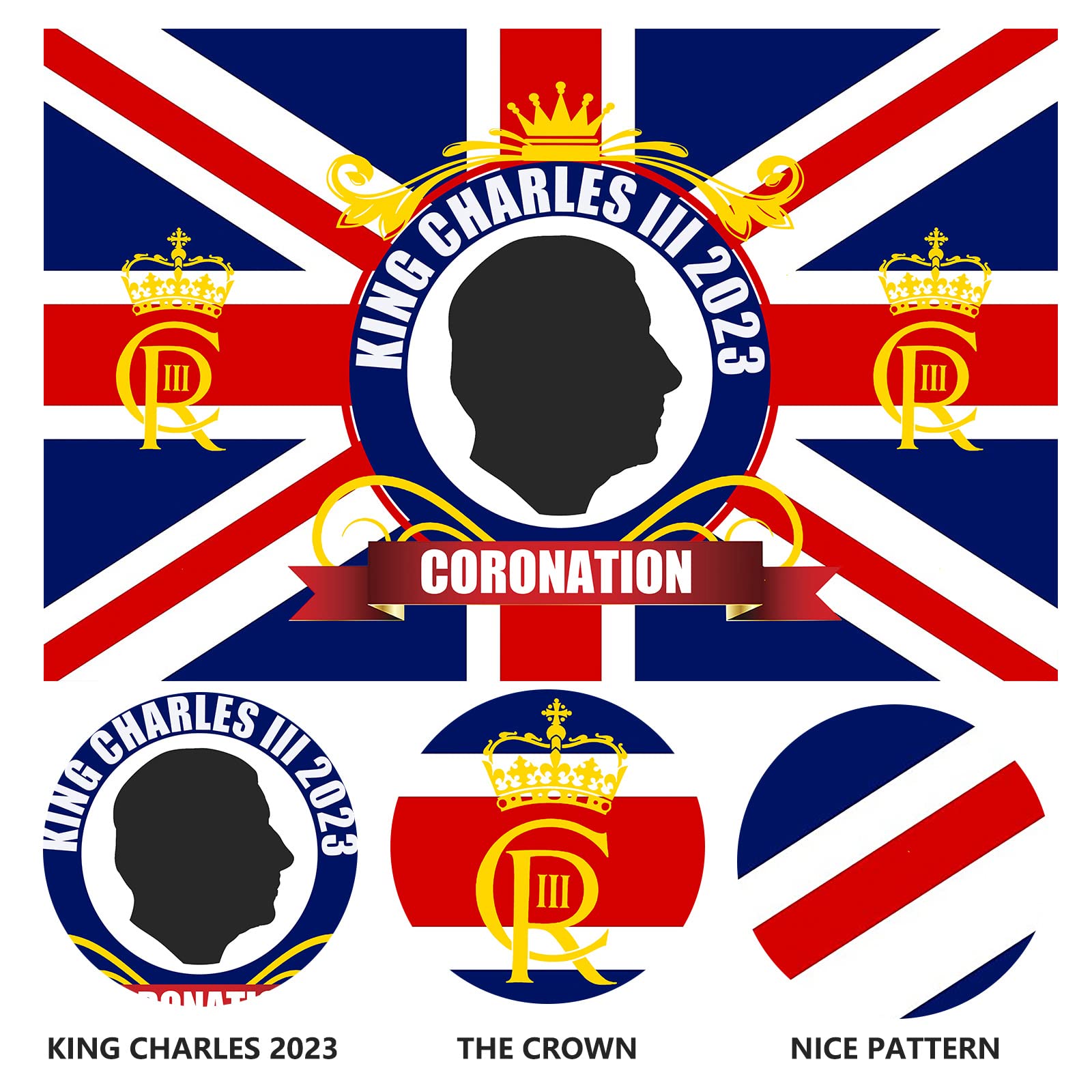 King Charles III Coronation Flag,5ft X 3ft Coronation Flags King ...