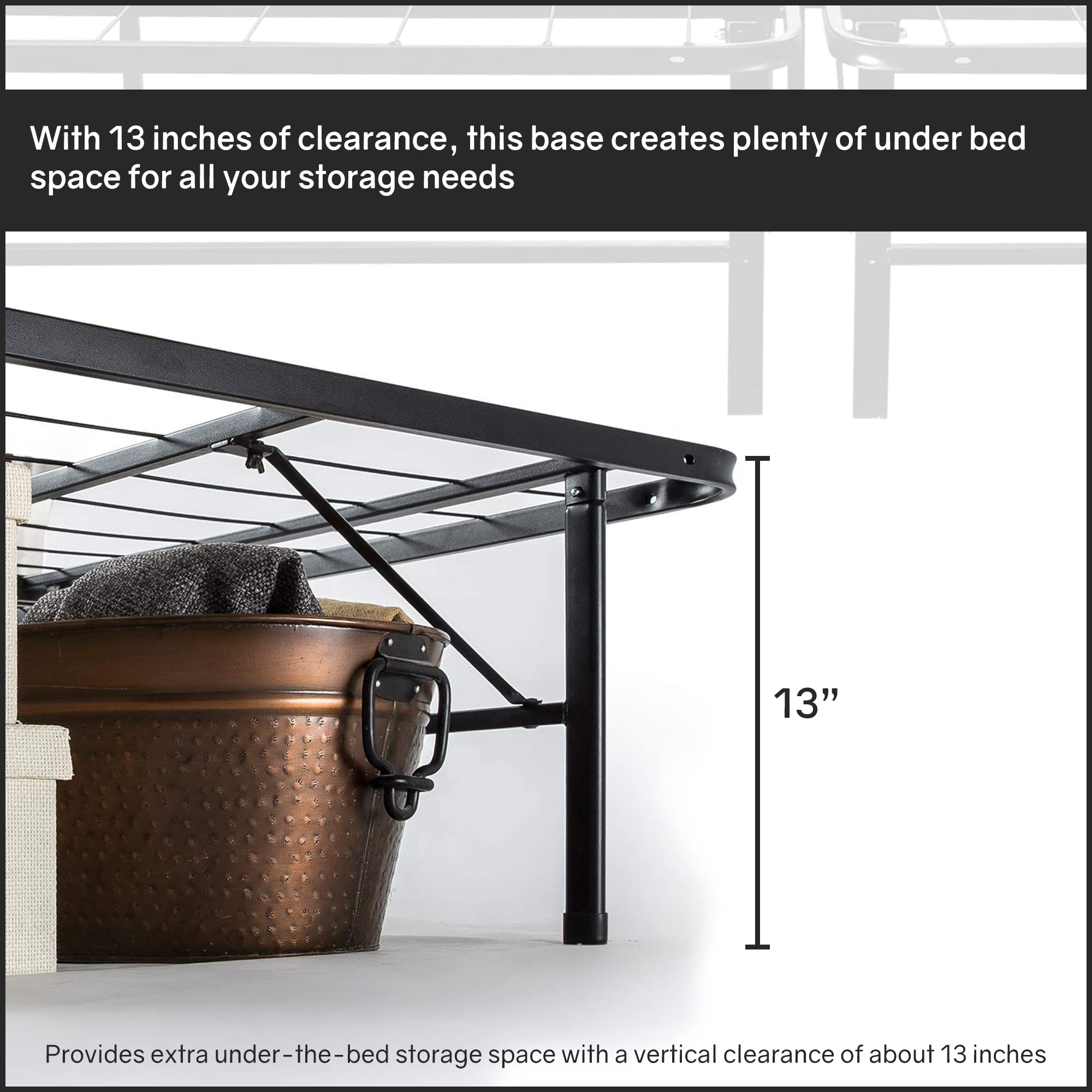 Snapklik.com : Zutan, 14-Inch Quickbase Metal Platform Bed Frame Foundation