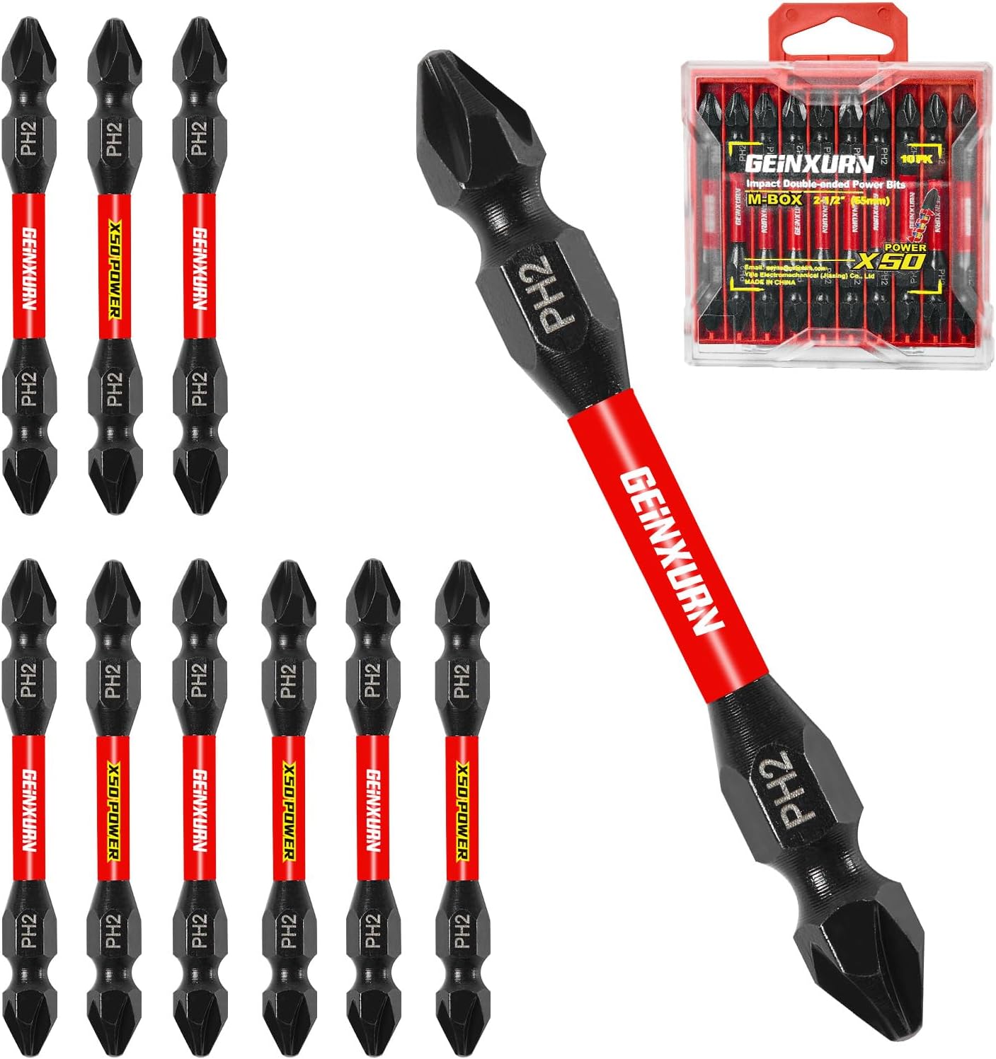 Amazon.com: Geinxurn 10Pcs PH2/PH2 Impact Double End Screwdriver Bit ...