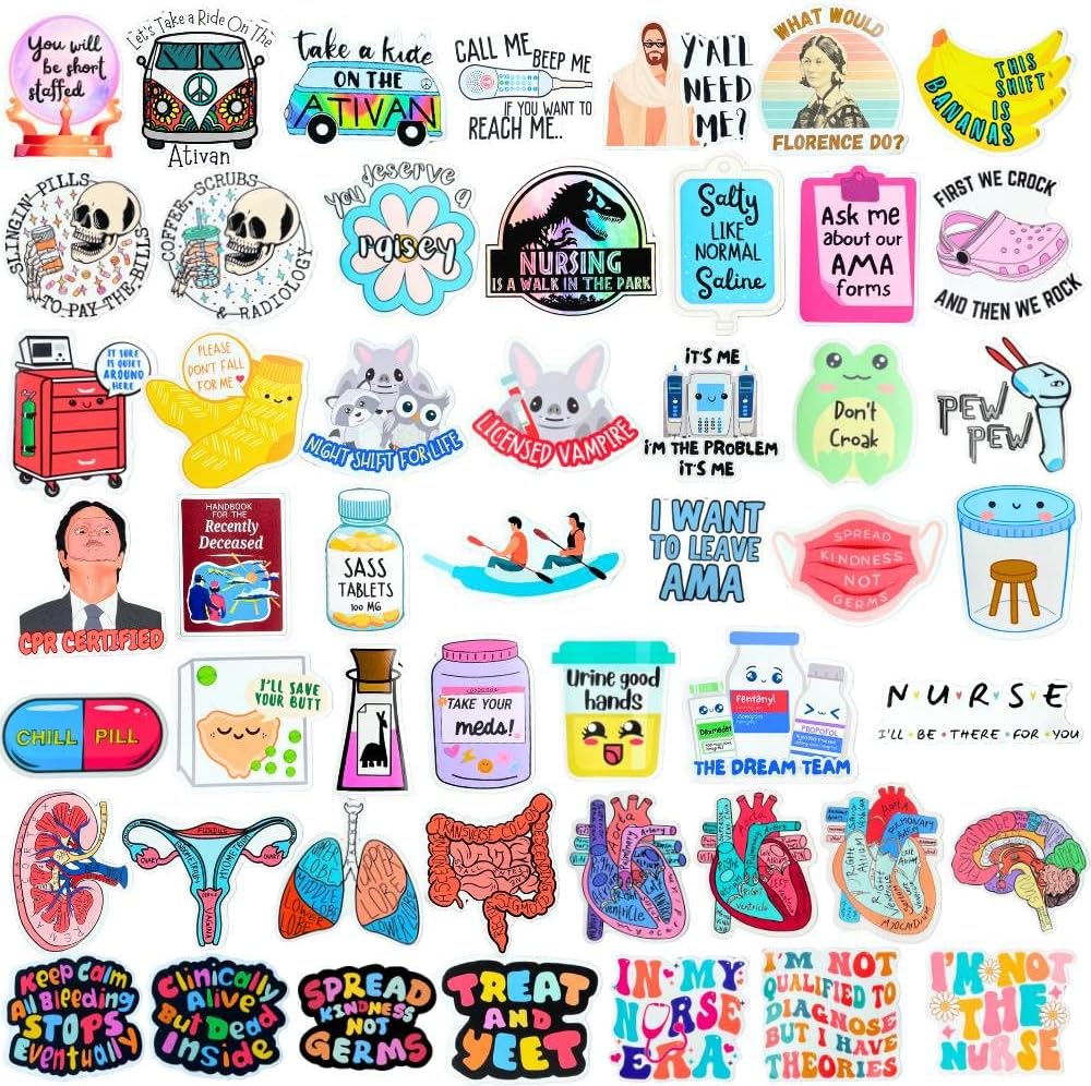 Amazon.com: 50PCS Doctor Stickers,Surg Surgery Doctor Stickers ...
