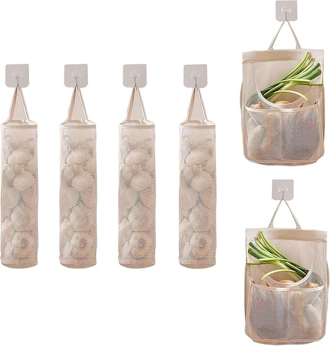 Amazon.com - 6pcs Reusable Breathable Hanging Storage Mesh Bags, Onion ...
