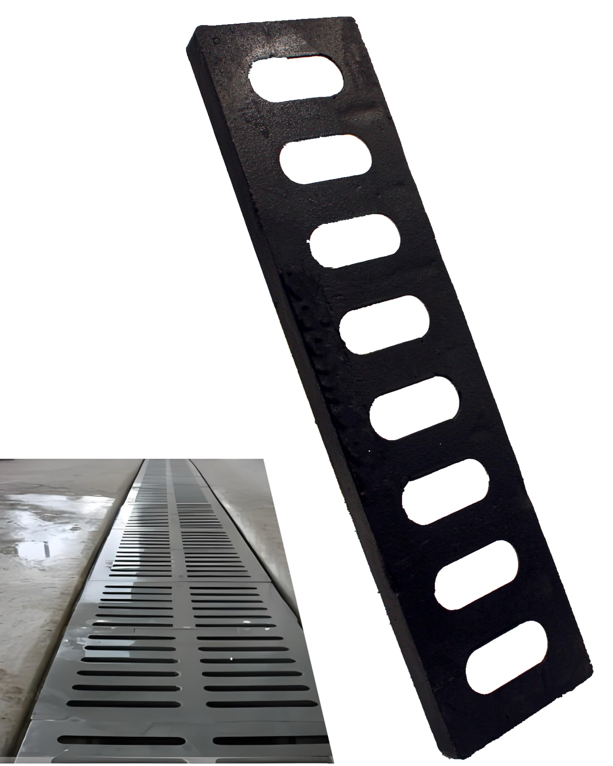 MASSLUNT Cast Iron Drain Grate, 17x4 Outdoor Drain Cover, B125 Class ...
