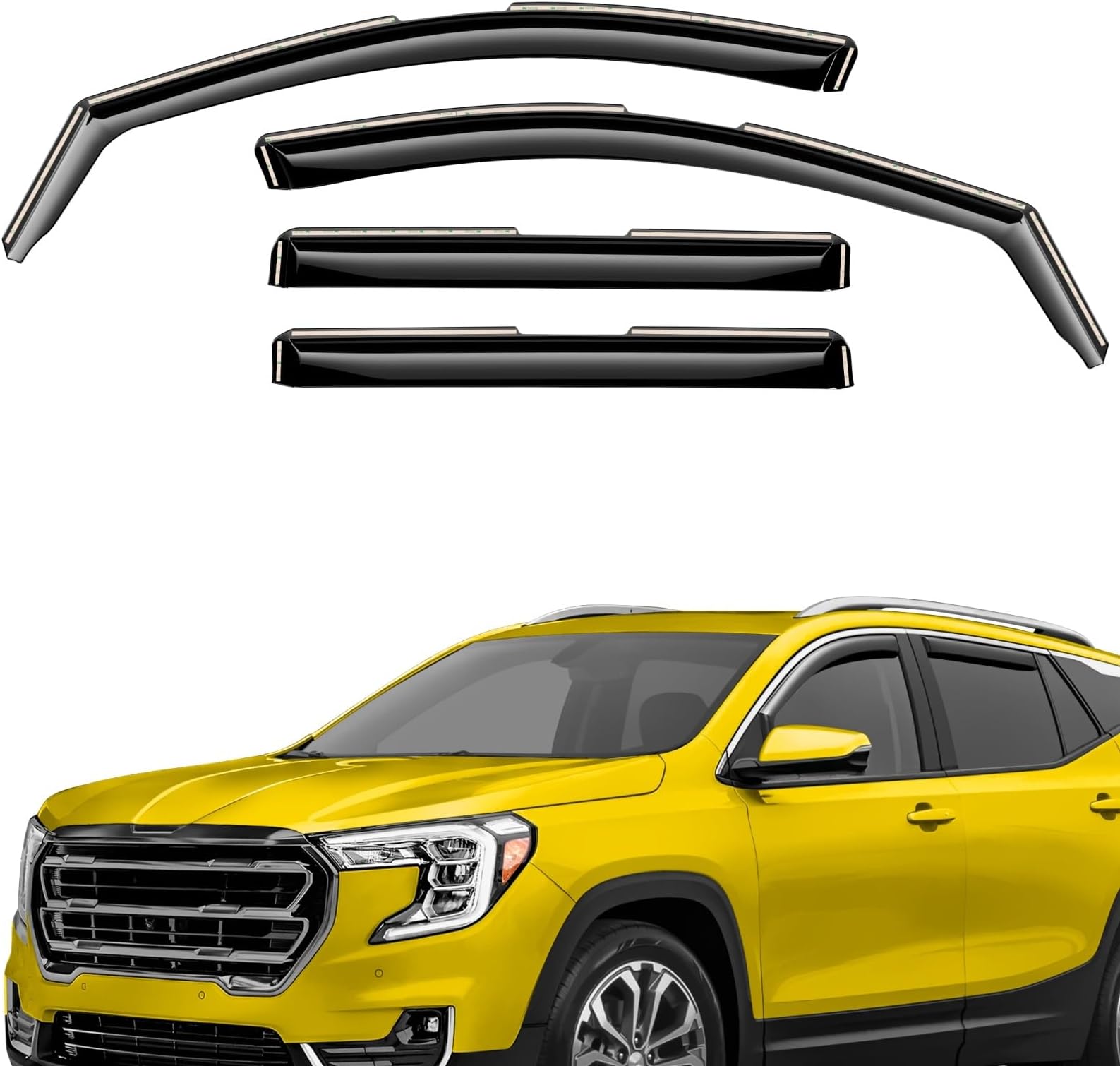 Amazon.com: 4Pcs Car Window Visors Rain Sun Guard Deflector Compatible ...