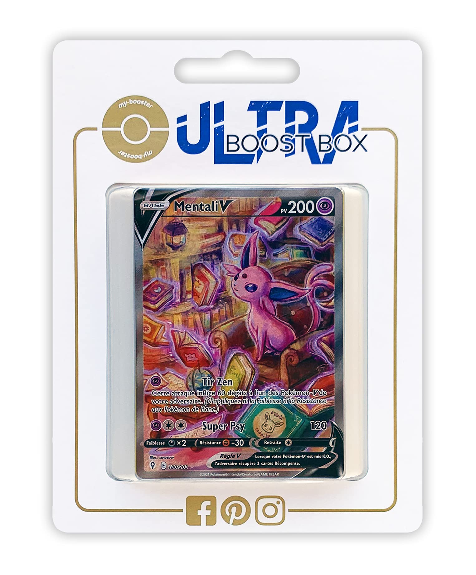 Buy Mentali V (Espeon V) 180/192 Alternative Full Art - Ultraboost X ...