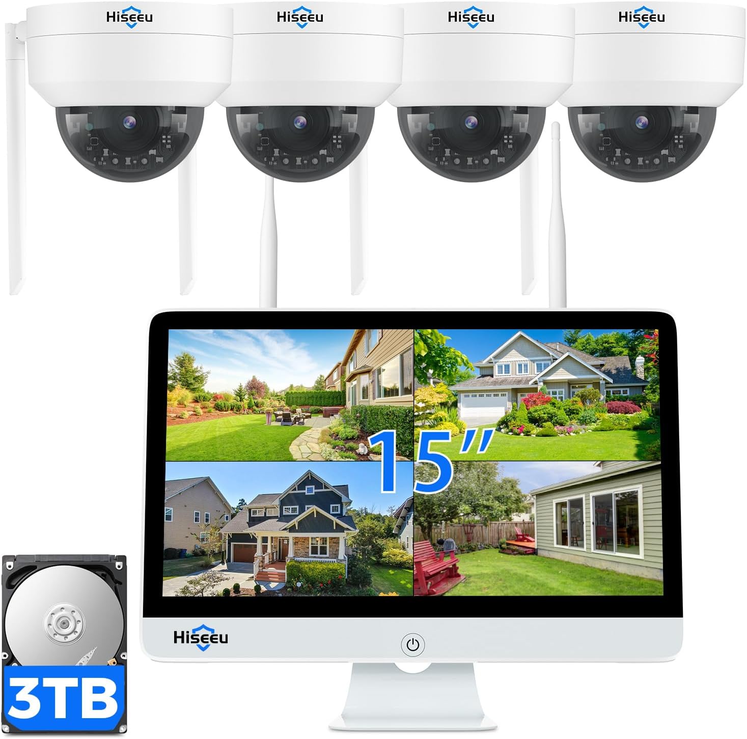 Amazon.com : [3TB Storage] Hiseeu Security Cameras Wireless Outdoor ...
