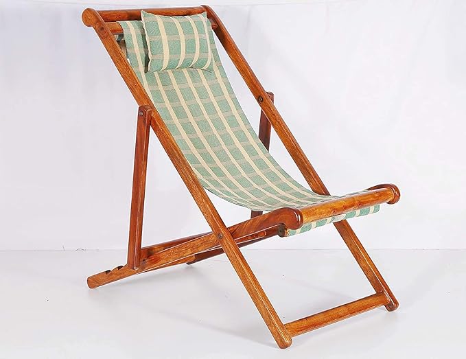 LifeEstyle Rest Chair Set of 2 Sheesham Wood Light Green with Walnut ...