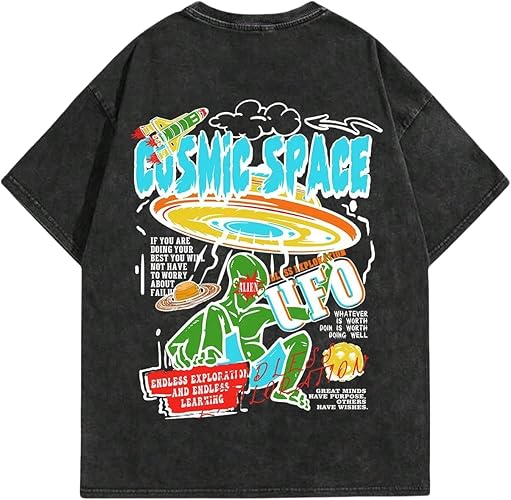 SOLY HUX Men's Graphic Tees Y2K Alien T Shirts Vintage Shirts 90s Oversized Streetwear Tops ...