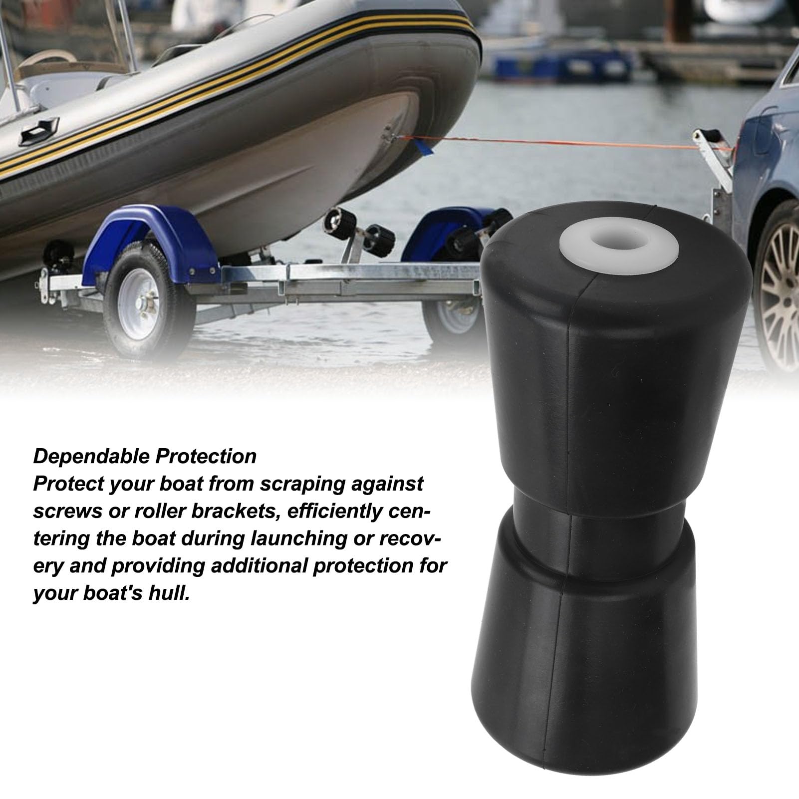 Boat Trailer Roller , 95mm Rubber Bow Stop Bell Roller, Boat Bow Keel ...