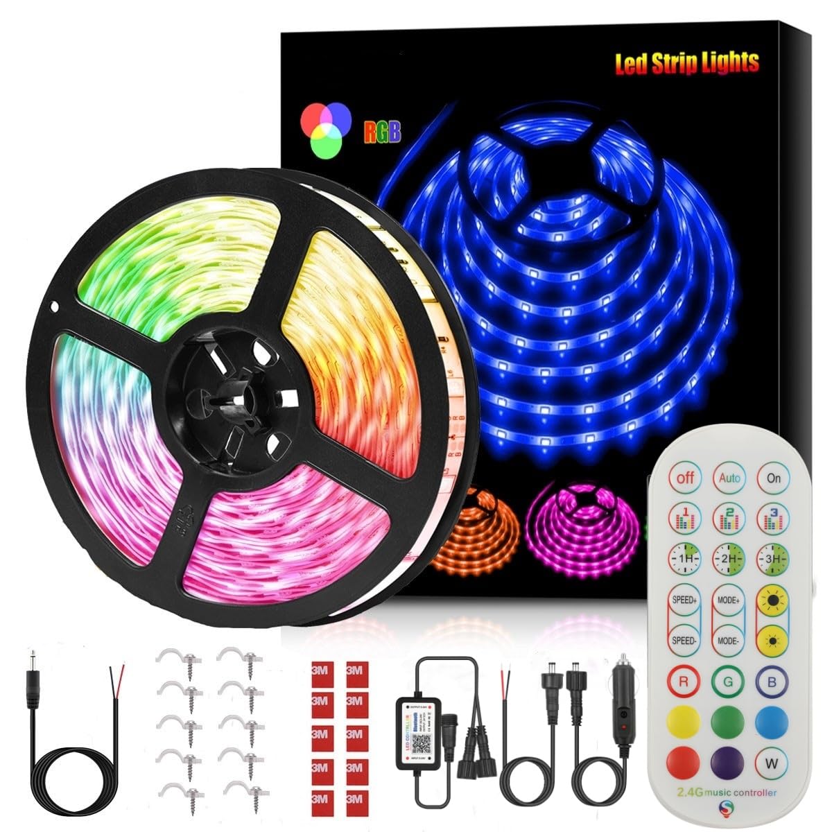 Snapklik.com : ROLiGHTiC 65.6FT RV Awning Lights Strip, 12V Multi-Color ...