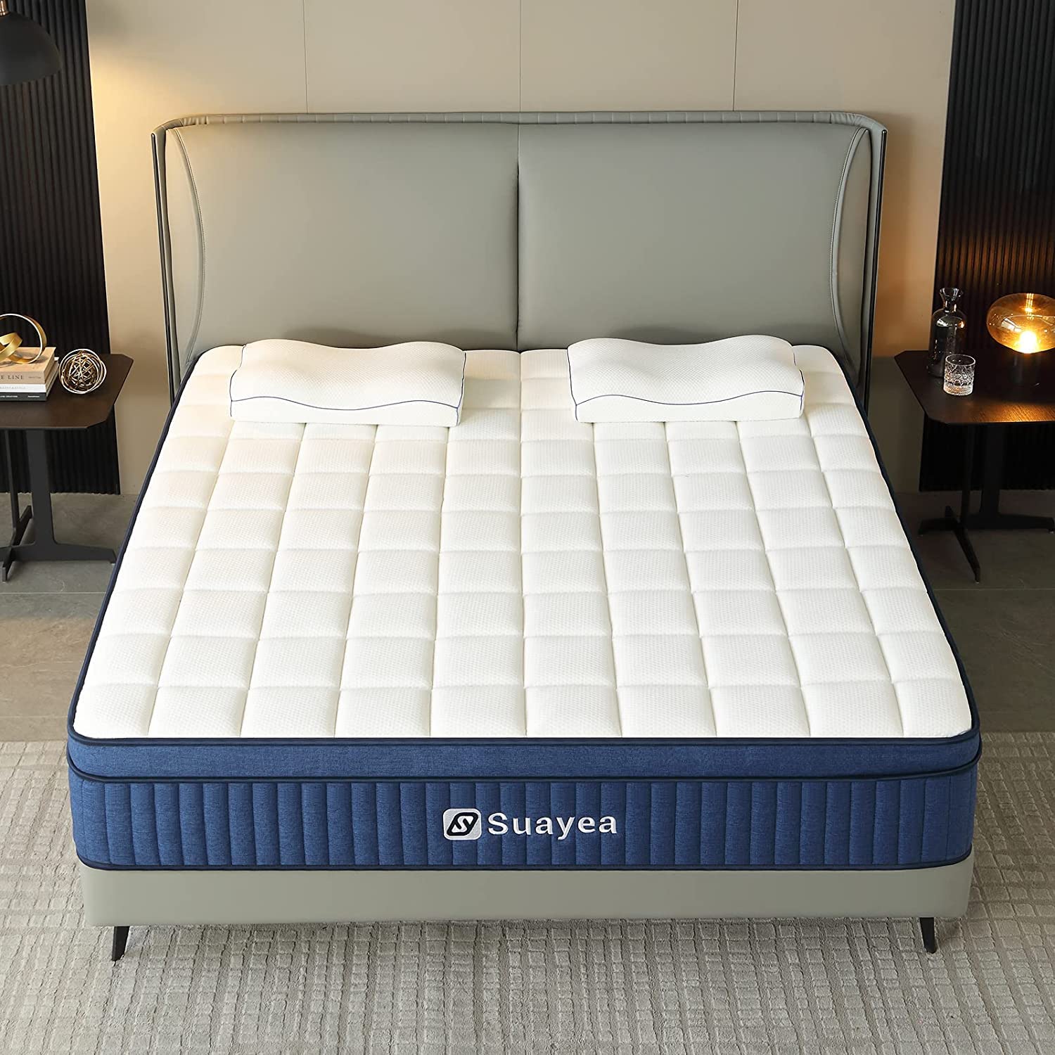 SUAYEA Queen Mattress, Queen Size Mattress in a Box, 10 Inch Hybrid ...