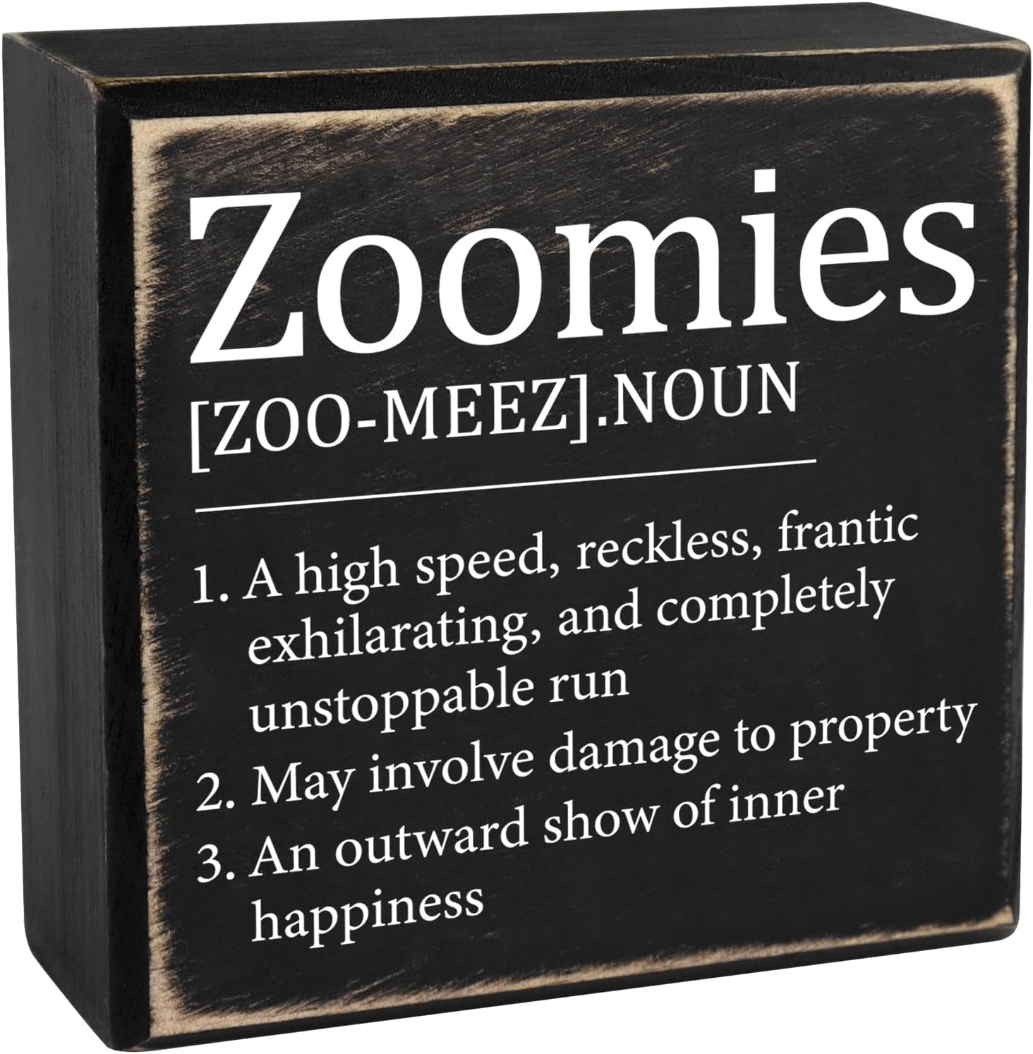 Amazon.com: Dog Lover Gift Zoomies Definition Wooden Box Sign Dog Theme ...