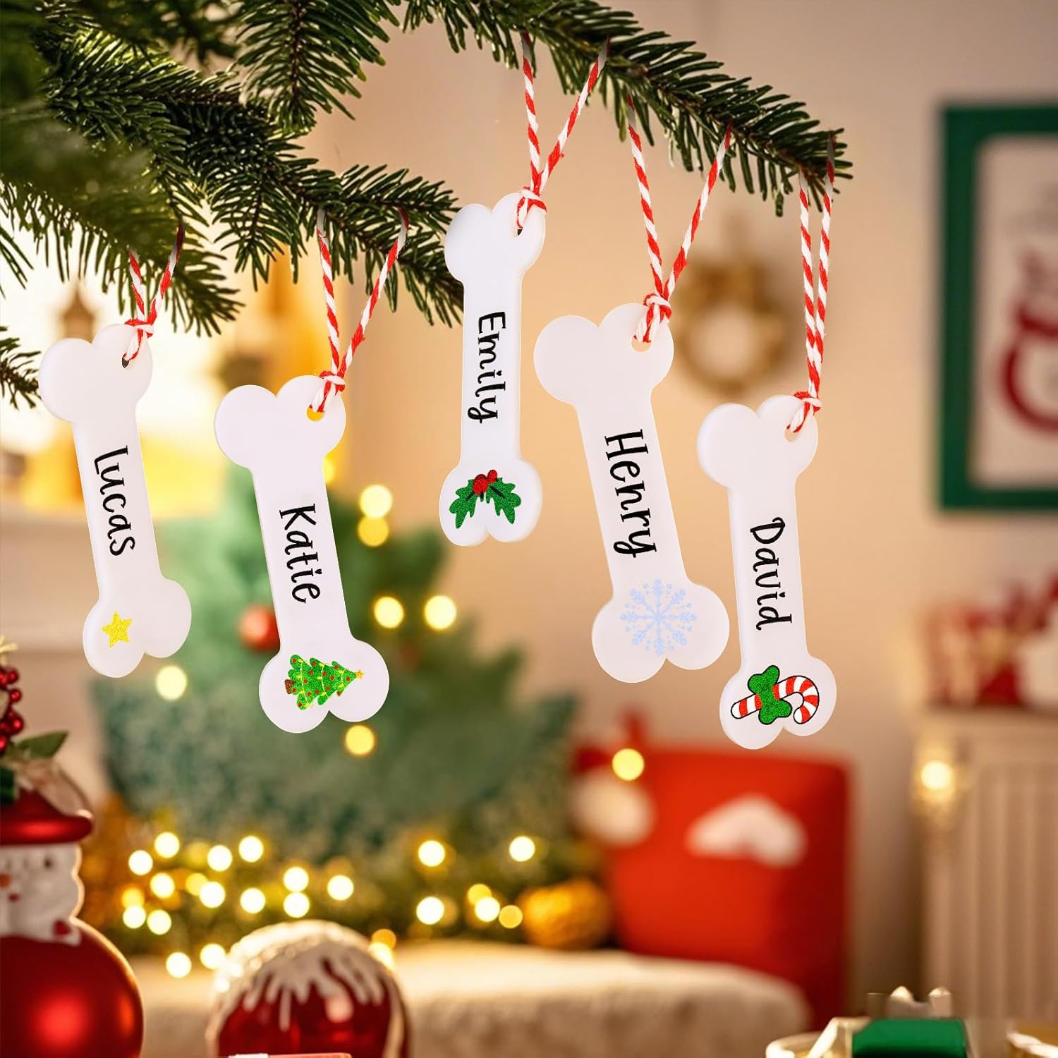 Amazon.com: Personalized Dog Bone Christmas Ornaments 2025 – Custom Pet ...