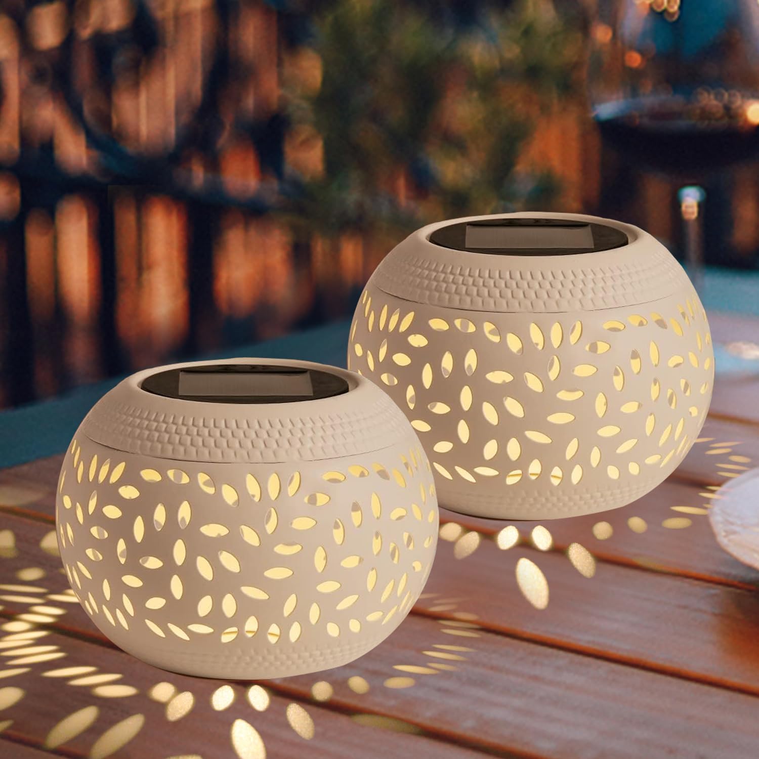 Amazon.com: Solar Table Lanterns Outdoor Waterproof - 2 Pack LED Lamp ...