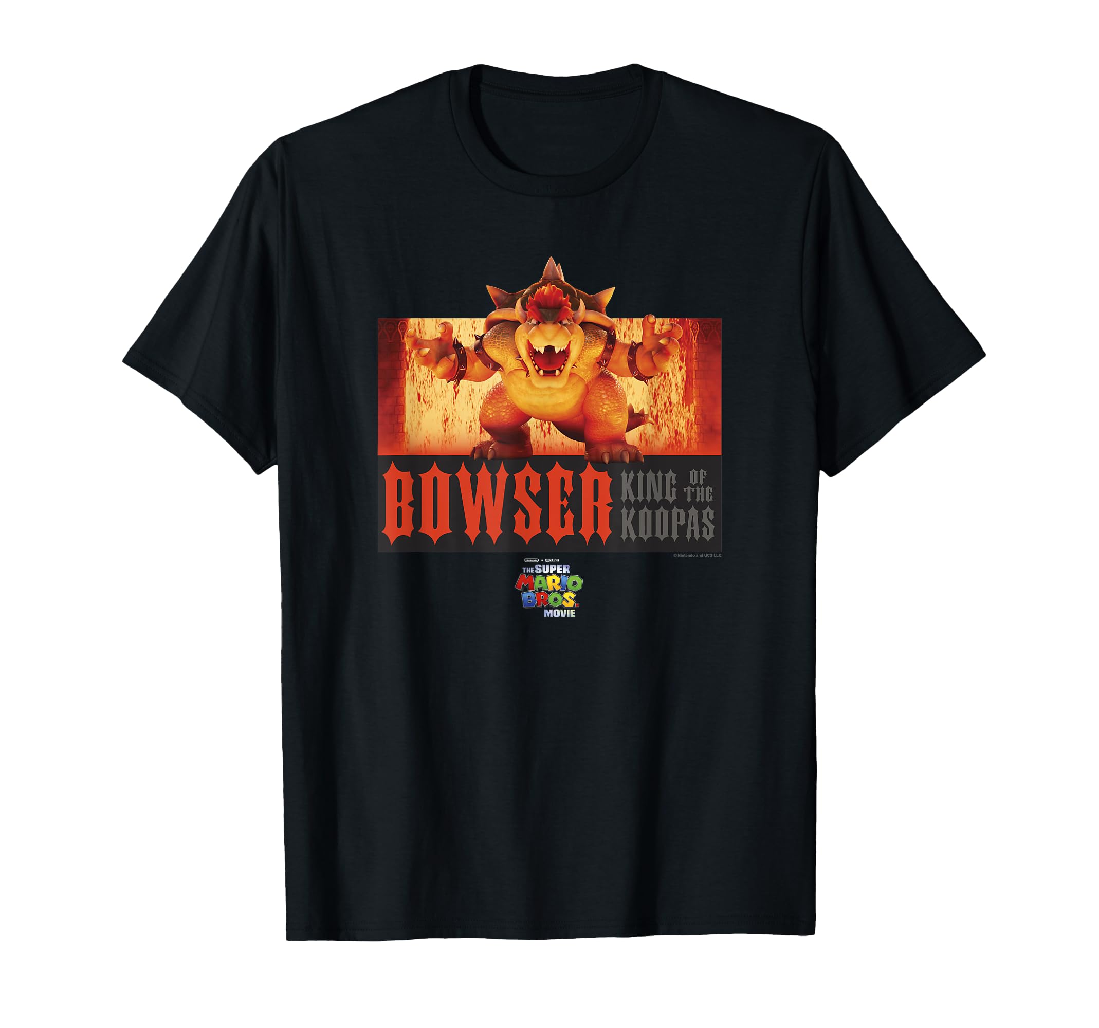 Amazon.com: The Super Mario Bros. Movie Bowser Roaring Portrait T-Shirt ...
