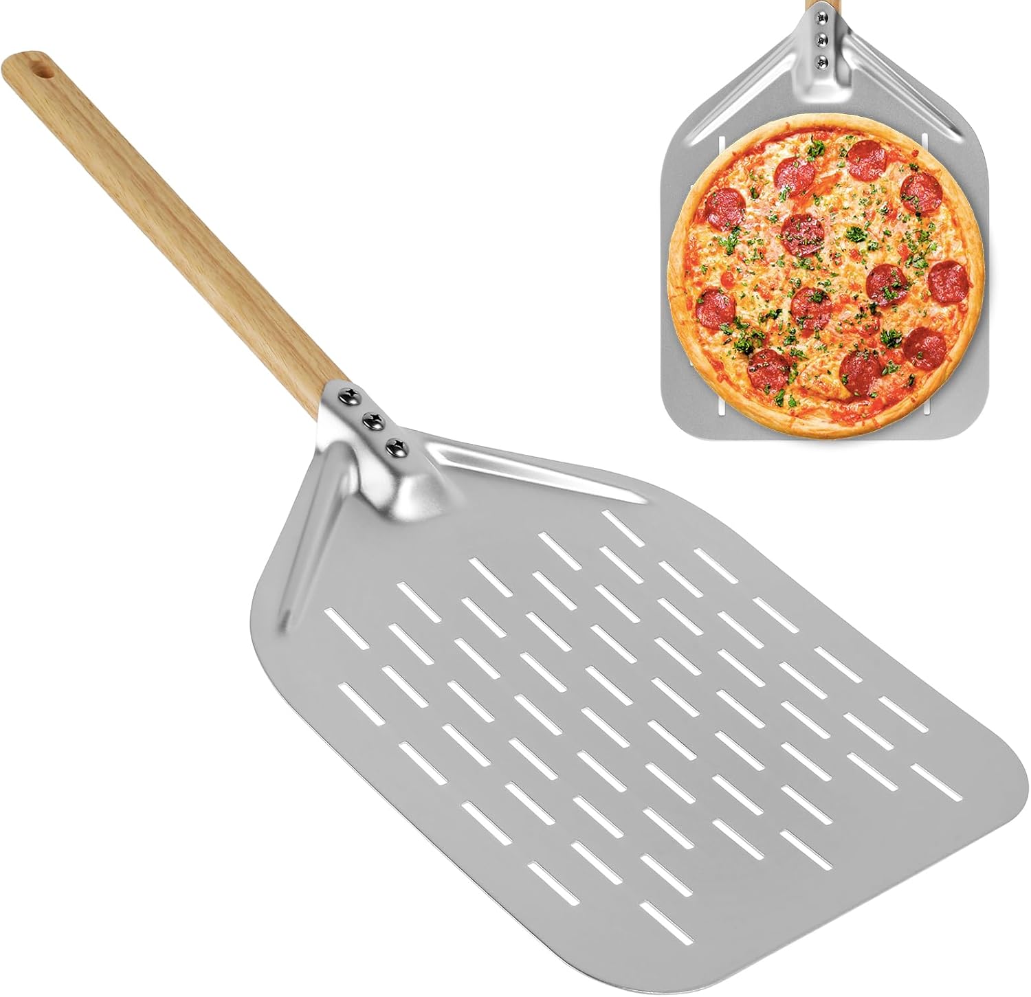 12inch Pizza Peel Aluminium Alloy Pizza Shovel with Handle Non-Stick ...