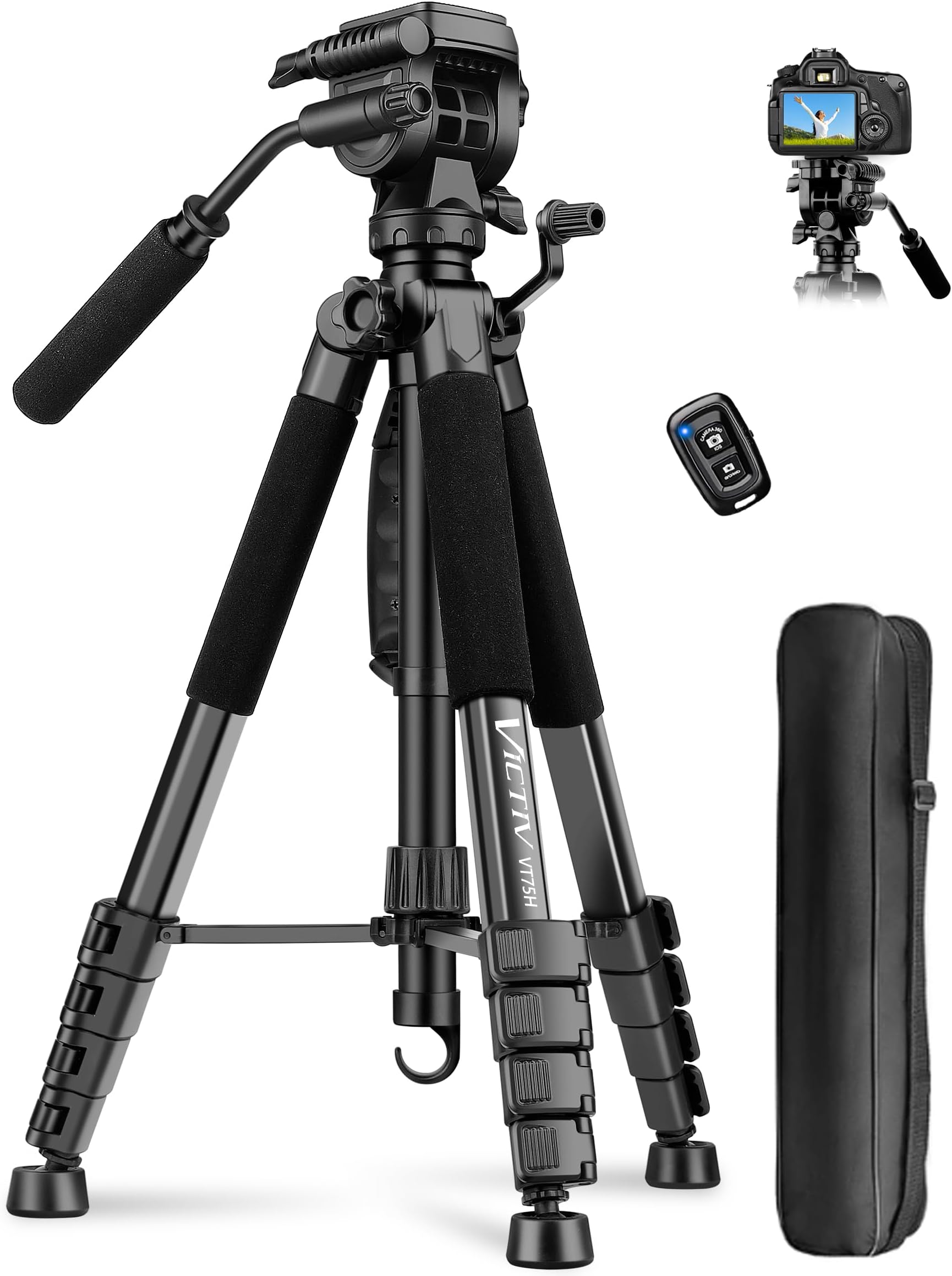 Amazon.com : Victiv 75" Camera Tripod Stand, Heavy Duty & Ultra-Stable ...