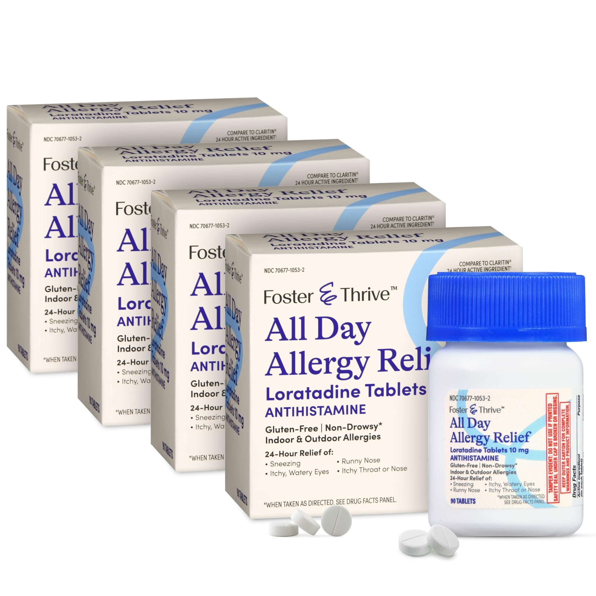 Amazon.com: Foster & Thrive Loratadine 10mg, 24-Hour Allergy Relief ...
