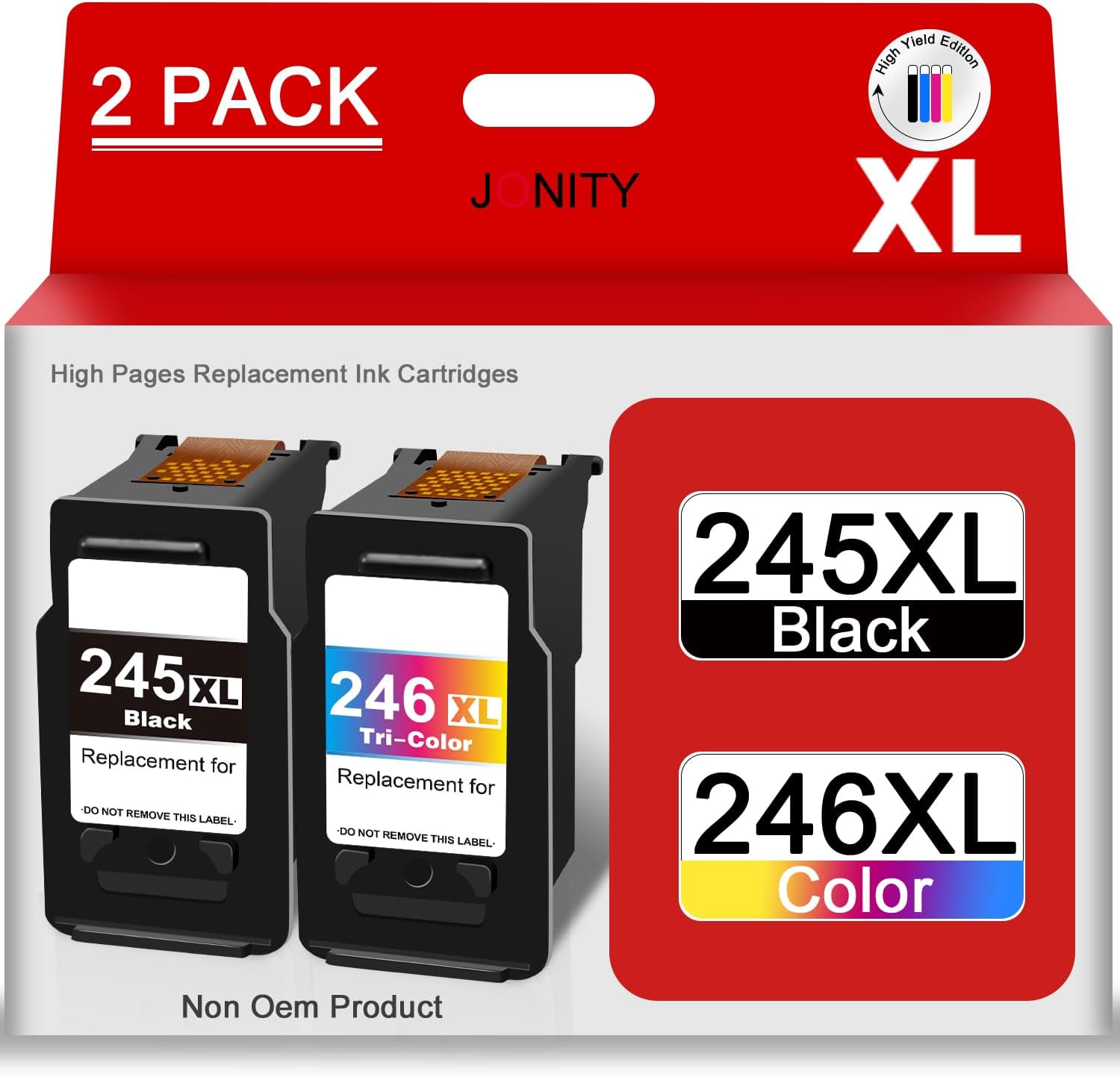 Jonity Remanufactured Ink Cartridges 245 and 246 Replacement for Canon ...