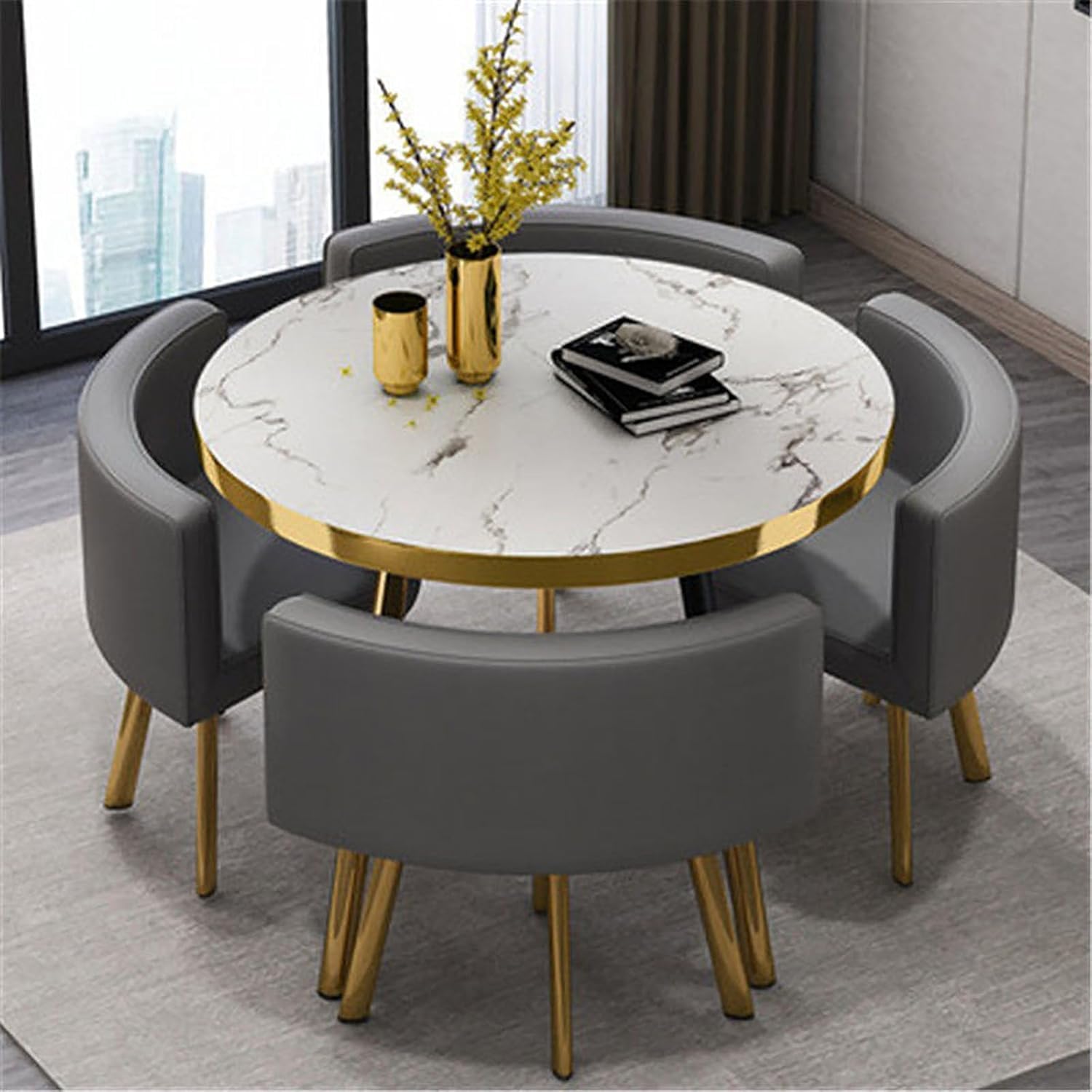Amazon.com: Kitchen Dining Table Set - Simple Small Round Modern Table ...