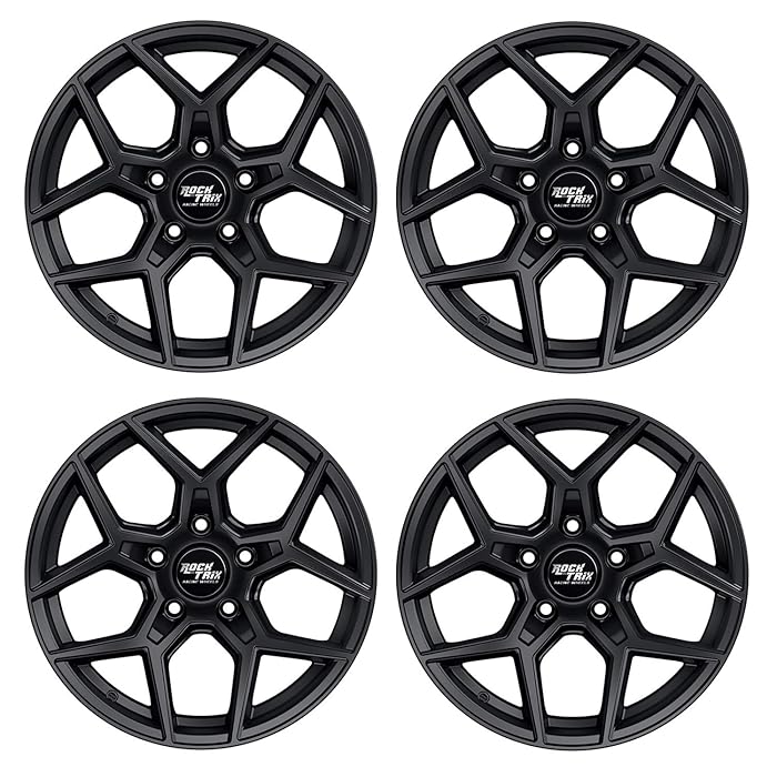 Buy RockTrix RT105 17 inch Wheels Compatible with Jeep Wrangler JK JL ...