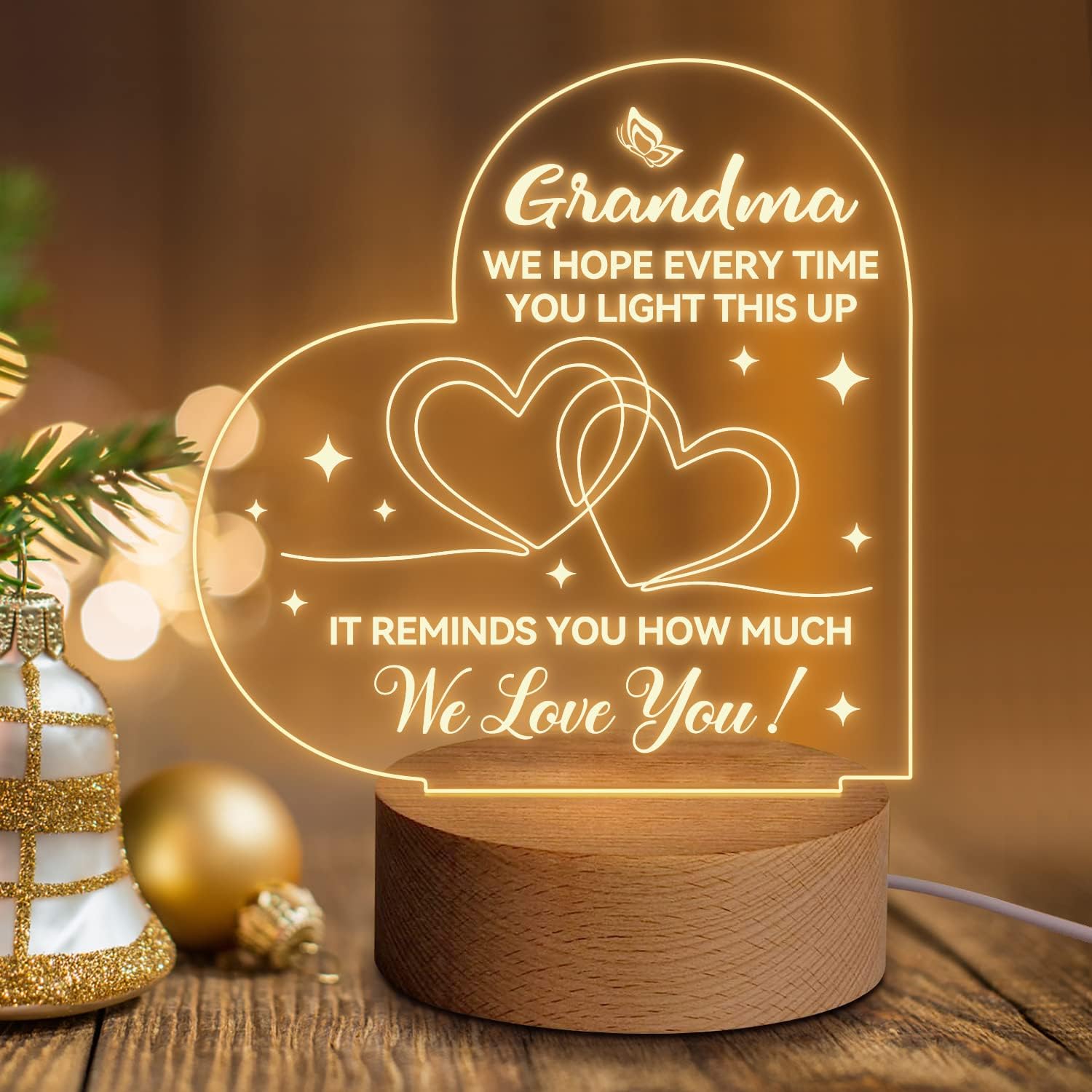 Ywkuiev Grandma Gifts from Granddaughter and Grandson, Clear Acrylic ...