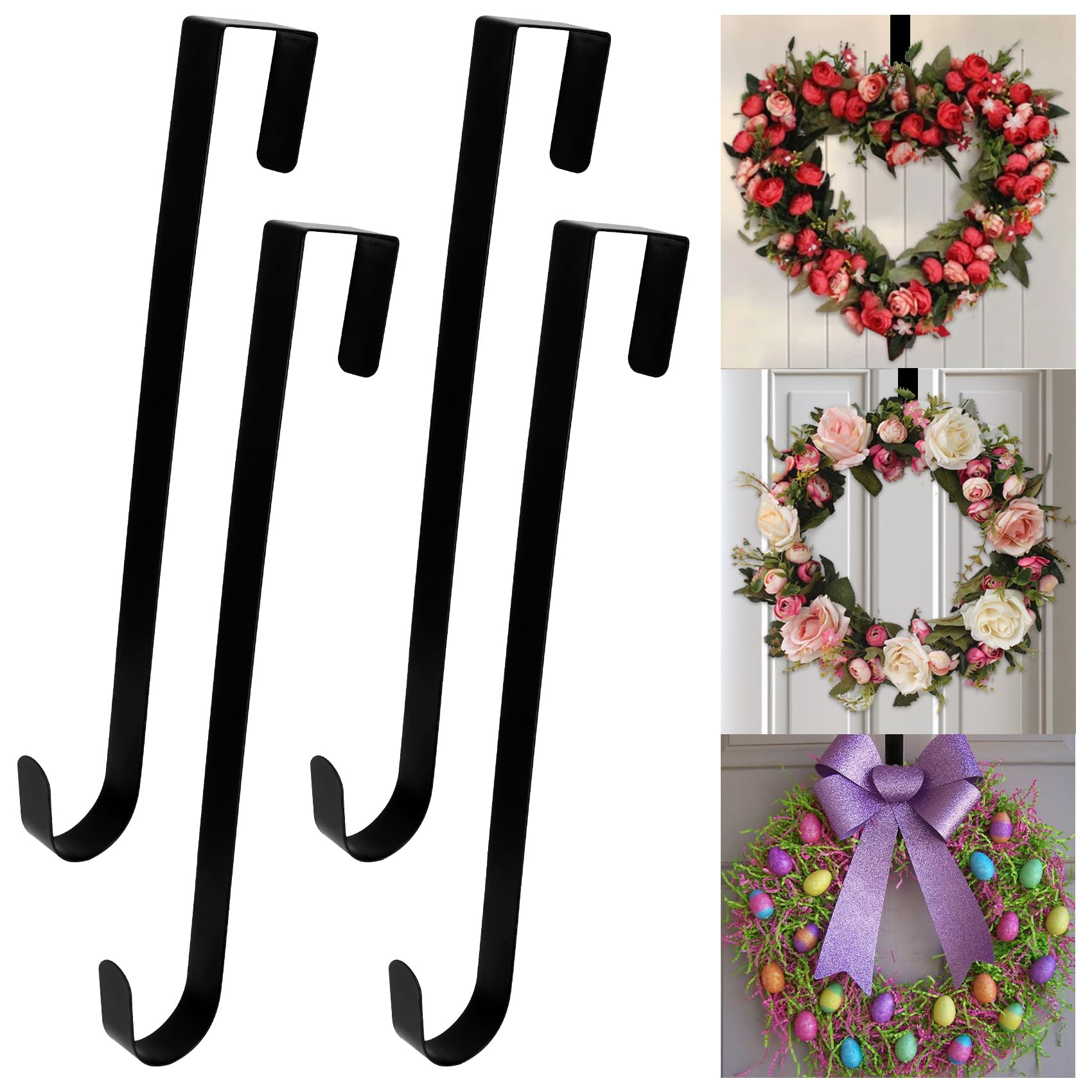 Reusable Door Decoration Hanger 2-Pack Heavy Duty Suction Cup Wreath ...