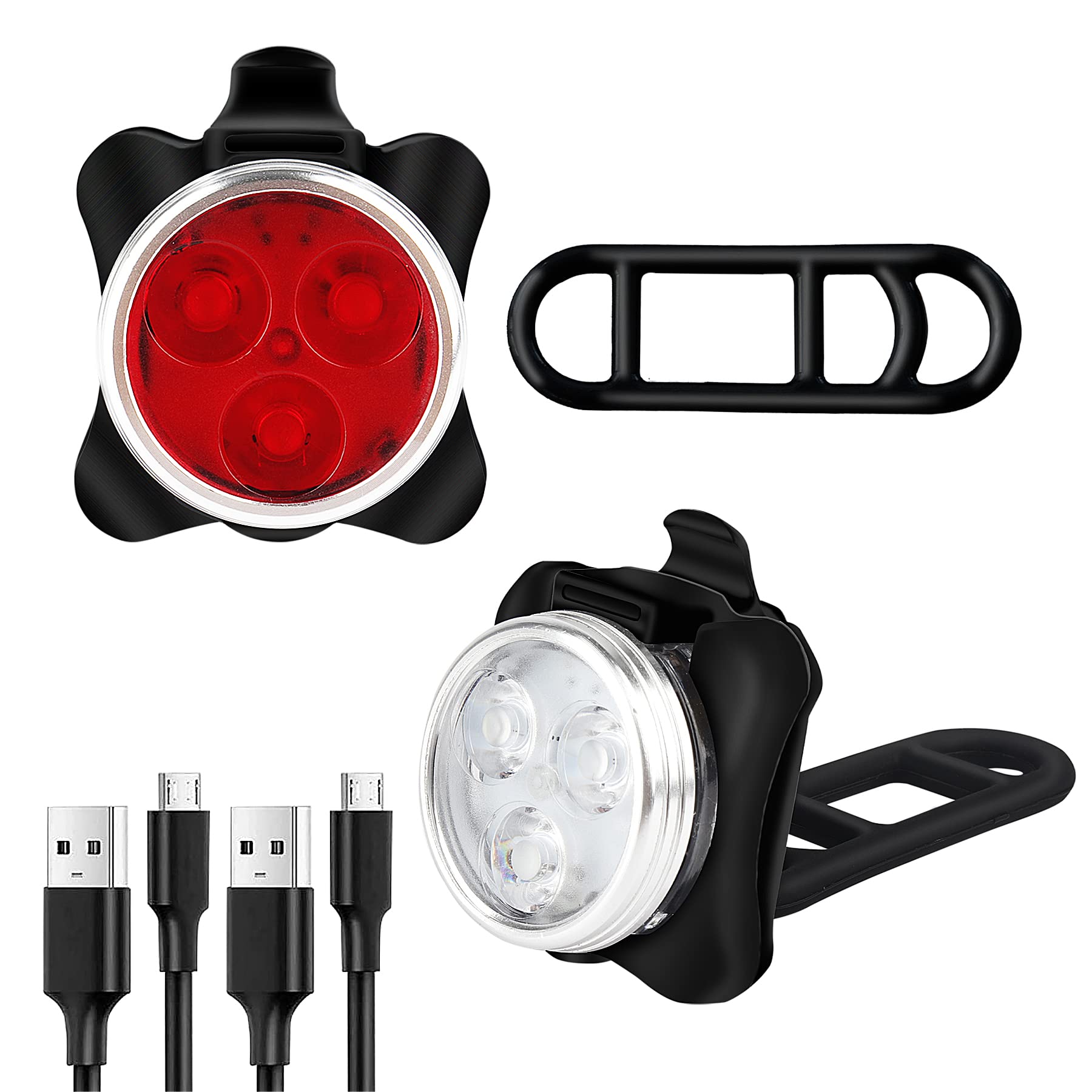 RIDEIWAKE Bike Lights Front and Back Rechargeable Bright Bicycle Light ...
