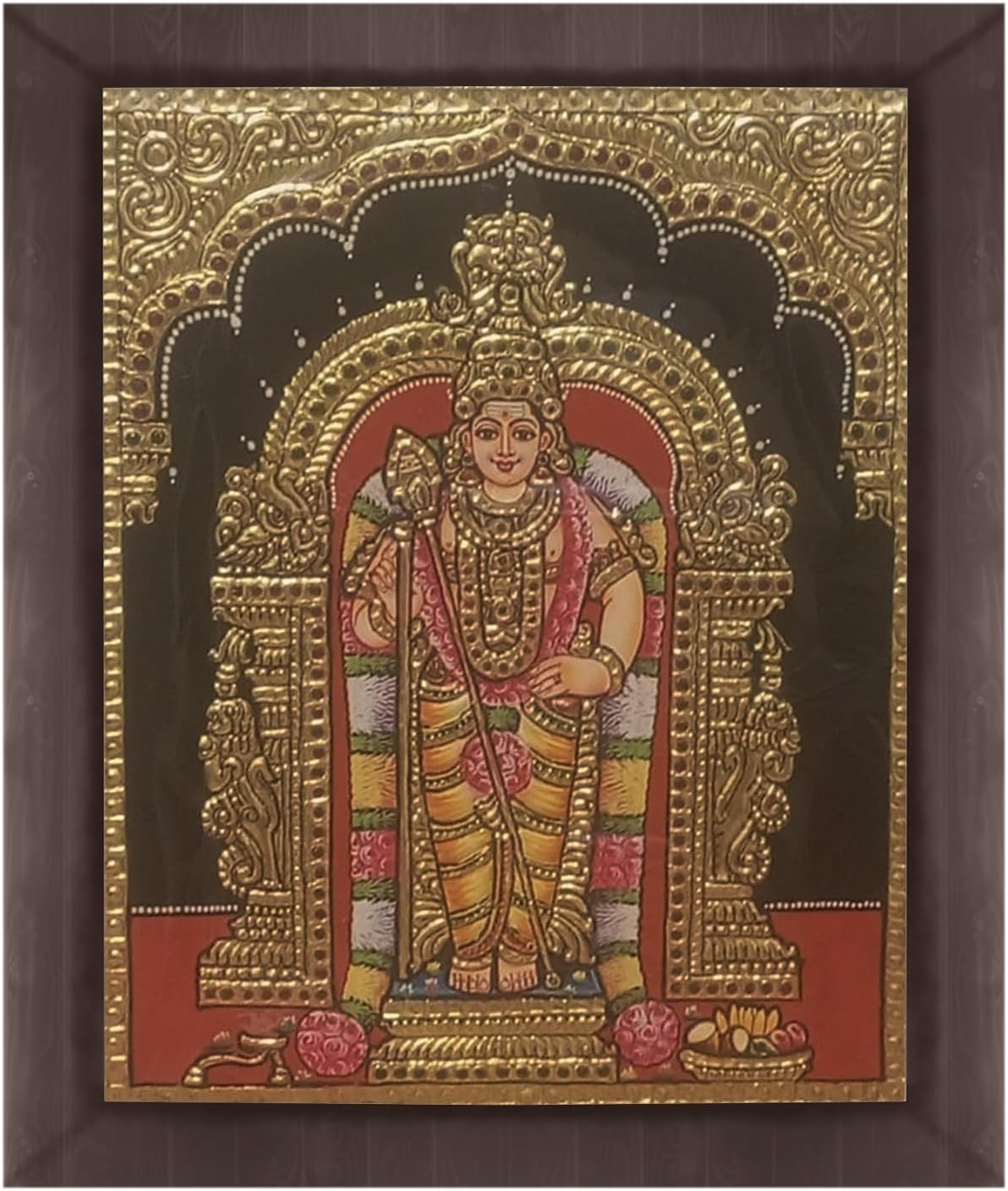 Amazon.com: Mangala Arts Murugan Tanjore Painting, 24 Carat Gold Foil ...
