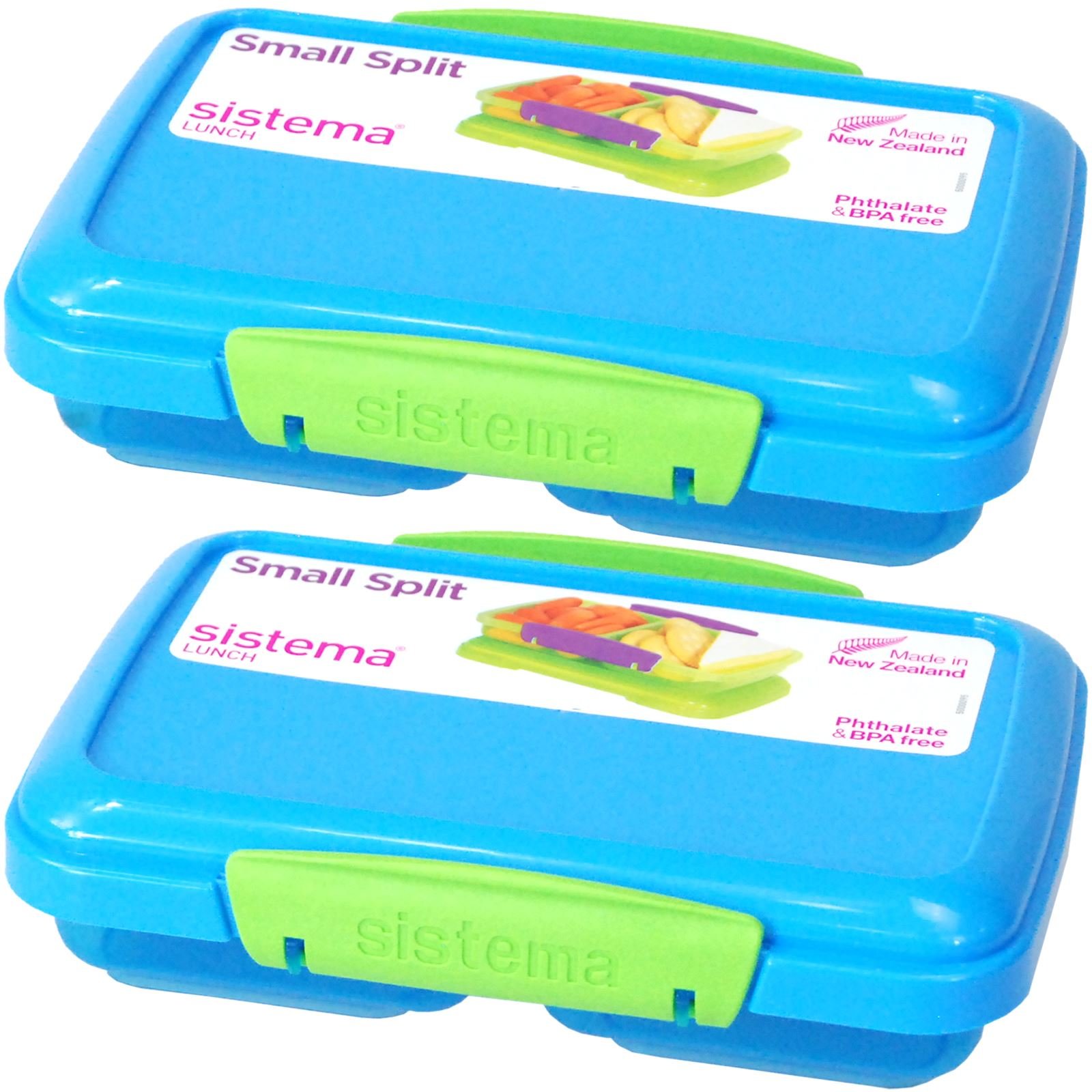 Sistema® Small Split Plastic Snack Fruit Breakfast Lunch Box Food ...
