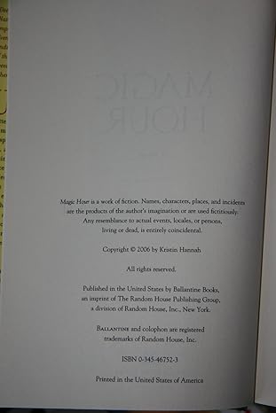 Magic Hour: A Novel: Hannah, Kristin: 9780345467522: Amazon.com: Books