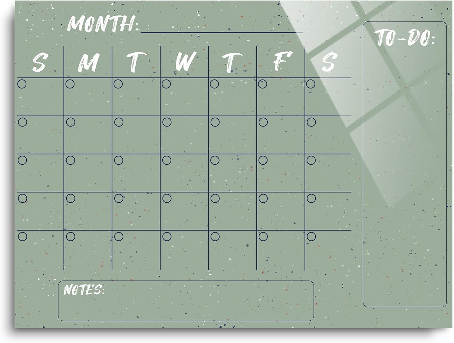 Amazon.com: Calendar To Do Notes Speckled Sage 16 x 12 Glass Wall ...