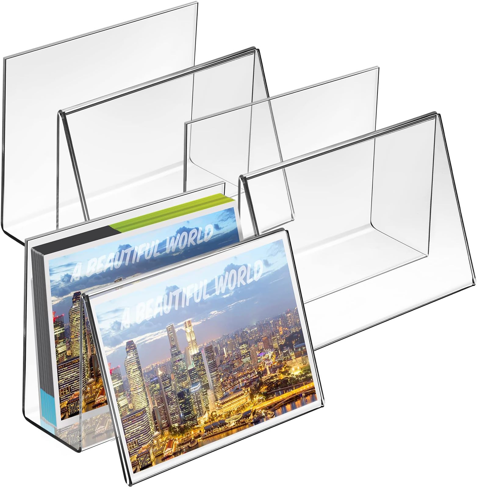 Amazon.com : Crtiin 3 Pcs Clear Acrylic Postcard Holder Greeting Card Display Clear Business ...
