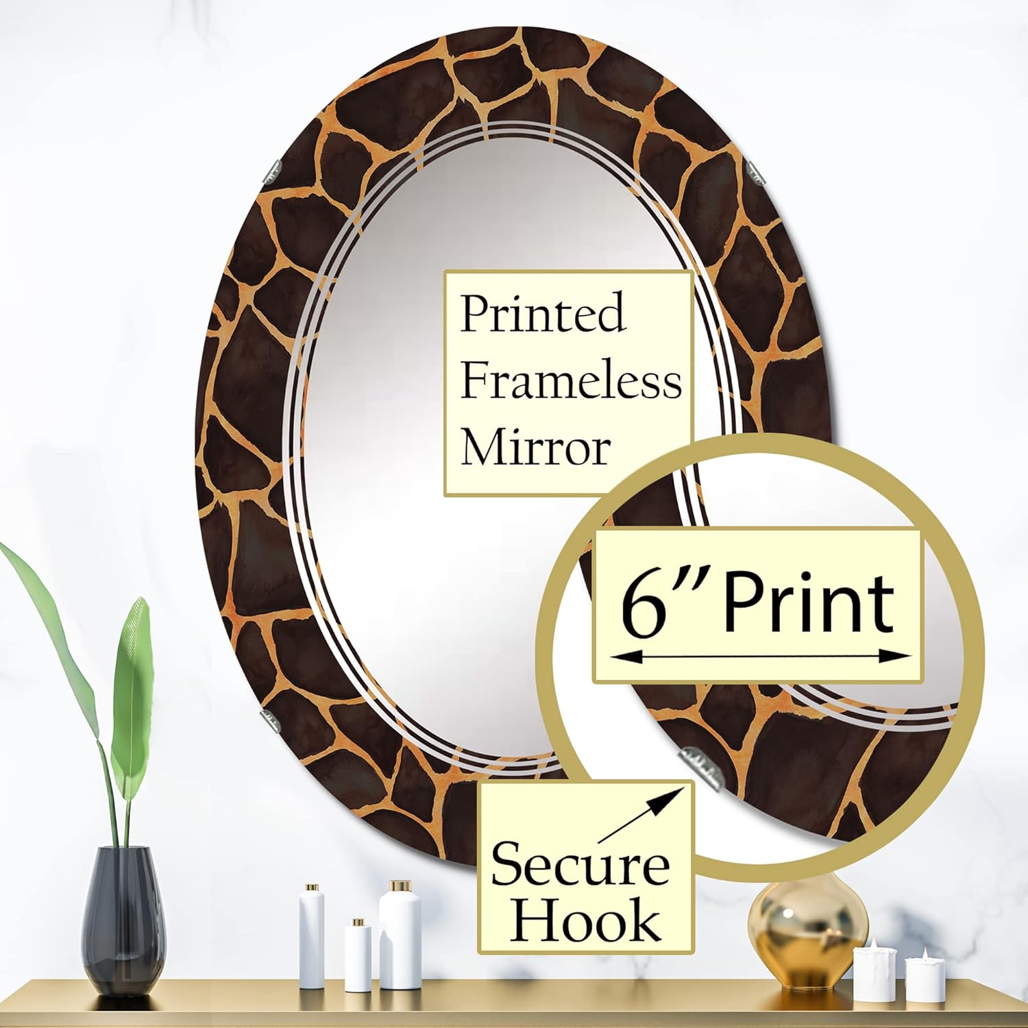 Giraffe Skin II- Vanity Mirror, Bathroom Mirrors, Wall Mirrors for ...