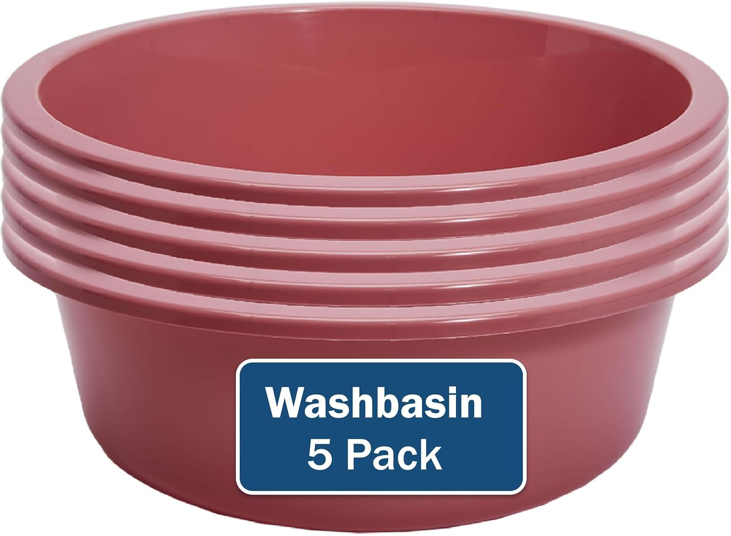 Amazon.com: Plastic Wash Basin - 5 Pack of 5 Liter Round Plastic Tub ...