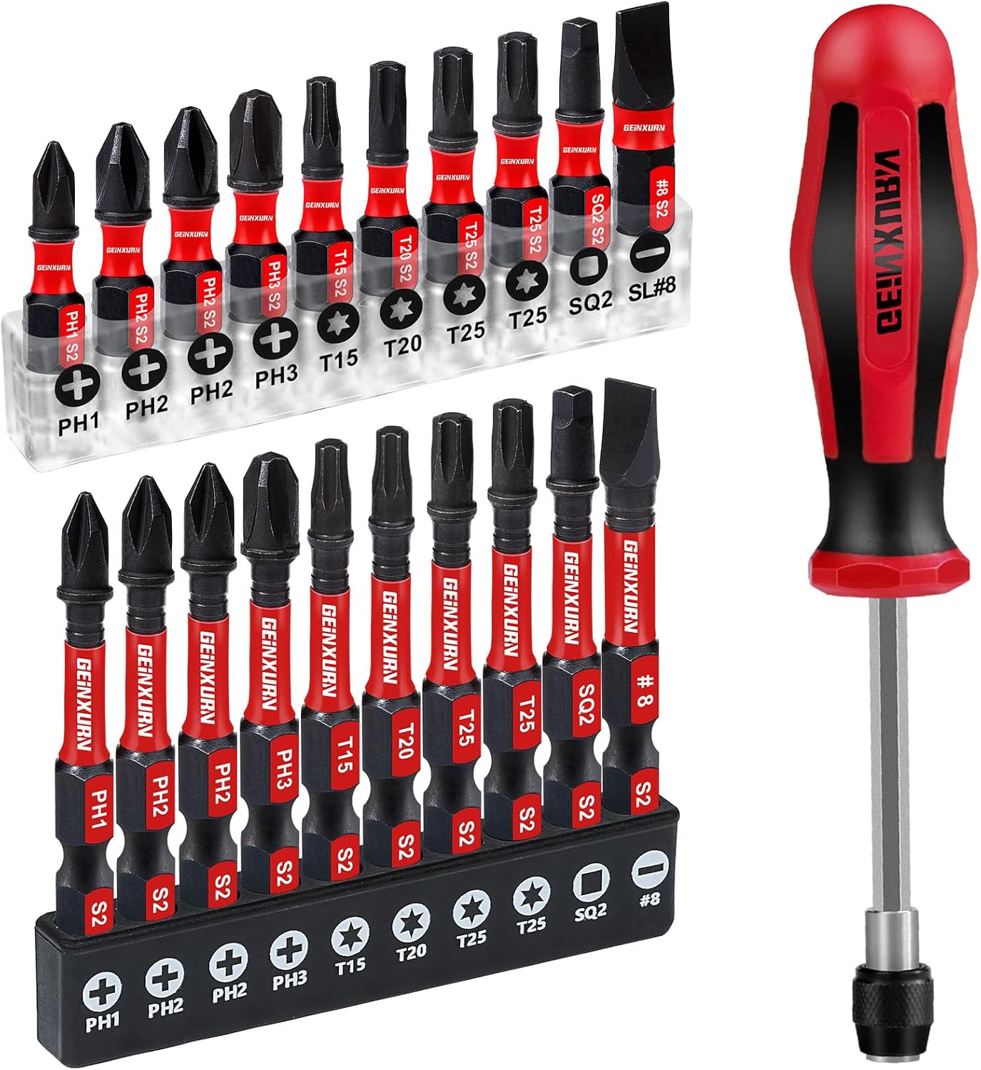 Geinxurn Changeable Head Manual Screwdriver Set Include 1Pcs Quick ...