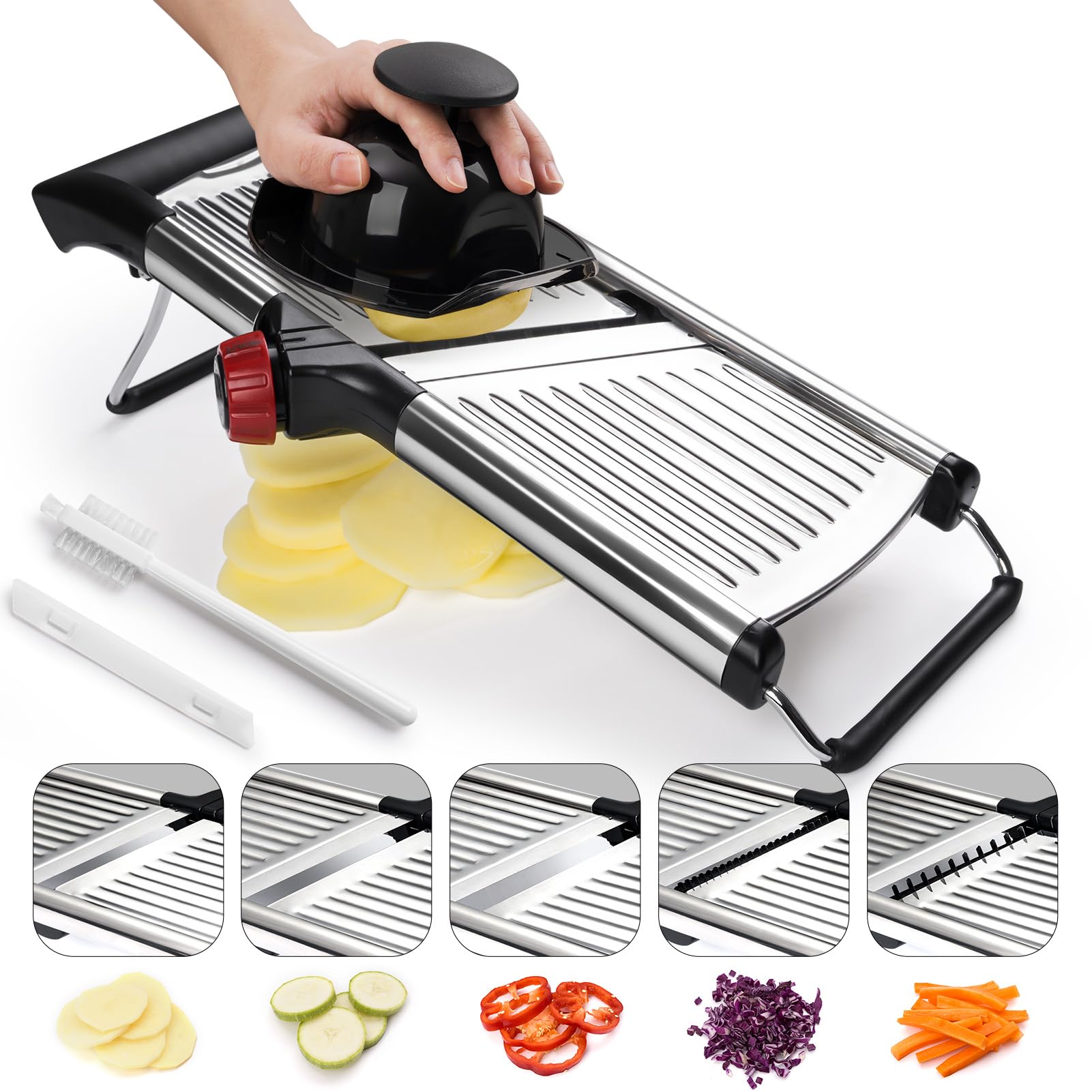 Amazon.com: X Home Adjustable Mandoline Slicer for Kitchen, Stainless ...