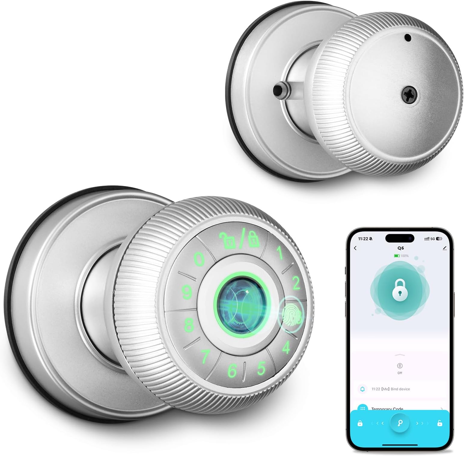 Fingerprint Door Lock, Smart Fingerprint Door Knob with Keypad ...