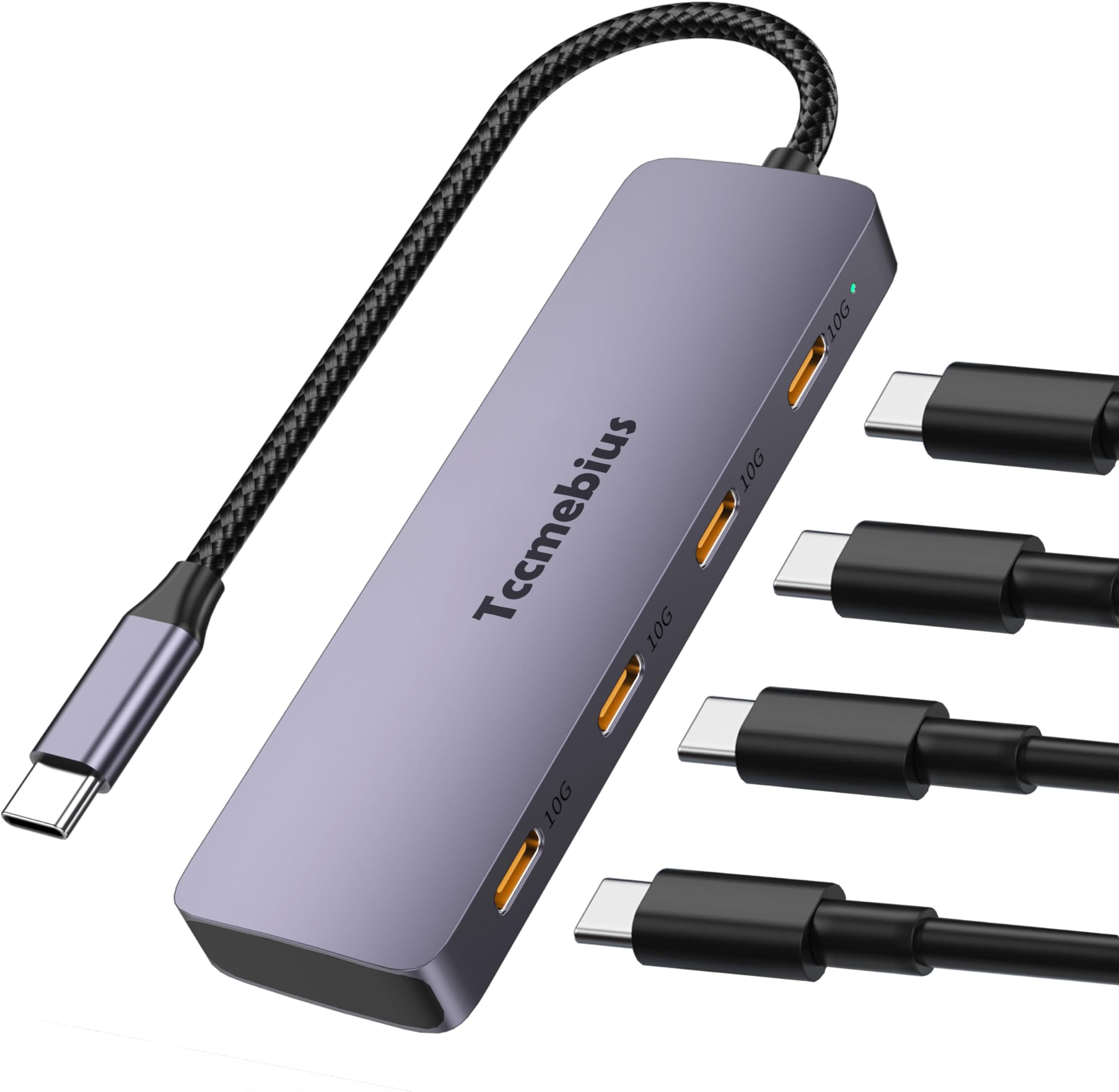 RSHTECH 10Gbps USB C Hub with 4 USB-C 3.2 Ports, Aluminum Portable USBC ...