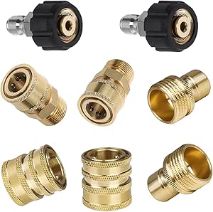 Amazon.com: YuanTenhwy Pressure Washer Adapter Set, Quick Disconnect Kit, M22 Swivel to 3/8 ...