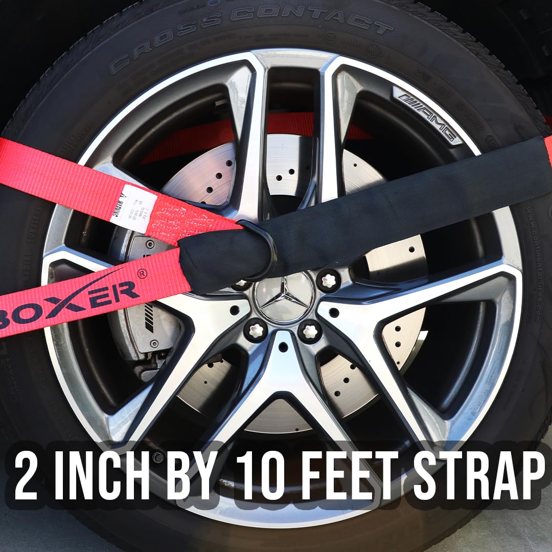 Snapklik.com : Boxer Pro 2 In X 10 FT Red Lasso Tow Strap