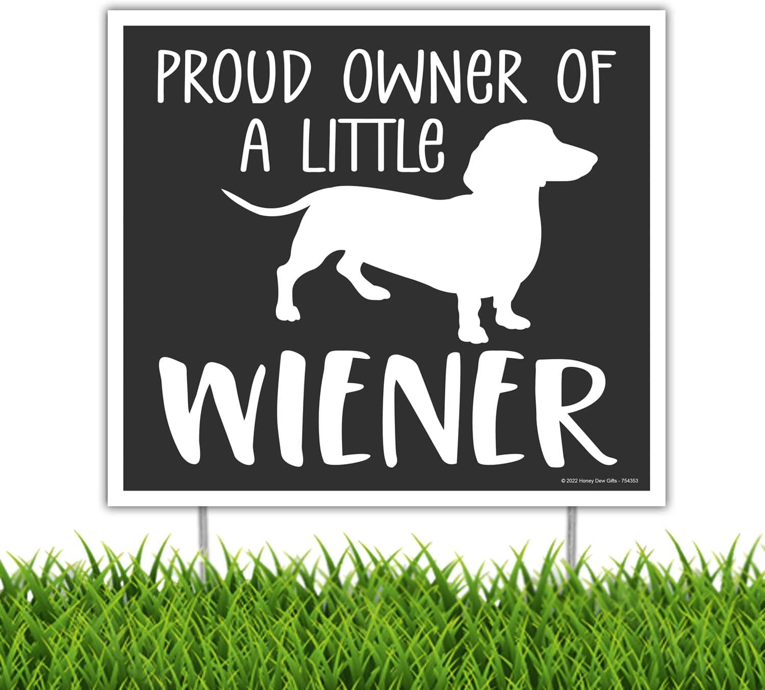 Amazon.com : Honey Dew Gifts, Proud Owner of a Little Wiener, 9 inch by ...