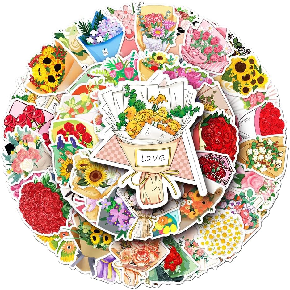 Amazon.com: Aesthetic Flowers Bouquet Stickers for Teens Boy Girls|50 ...