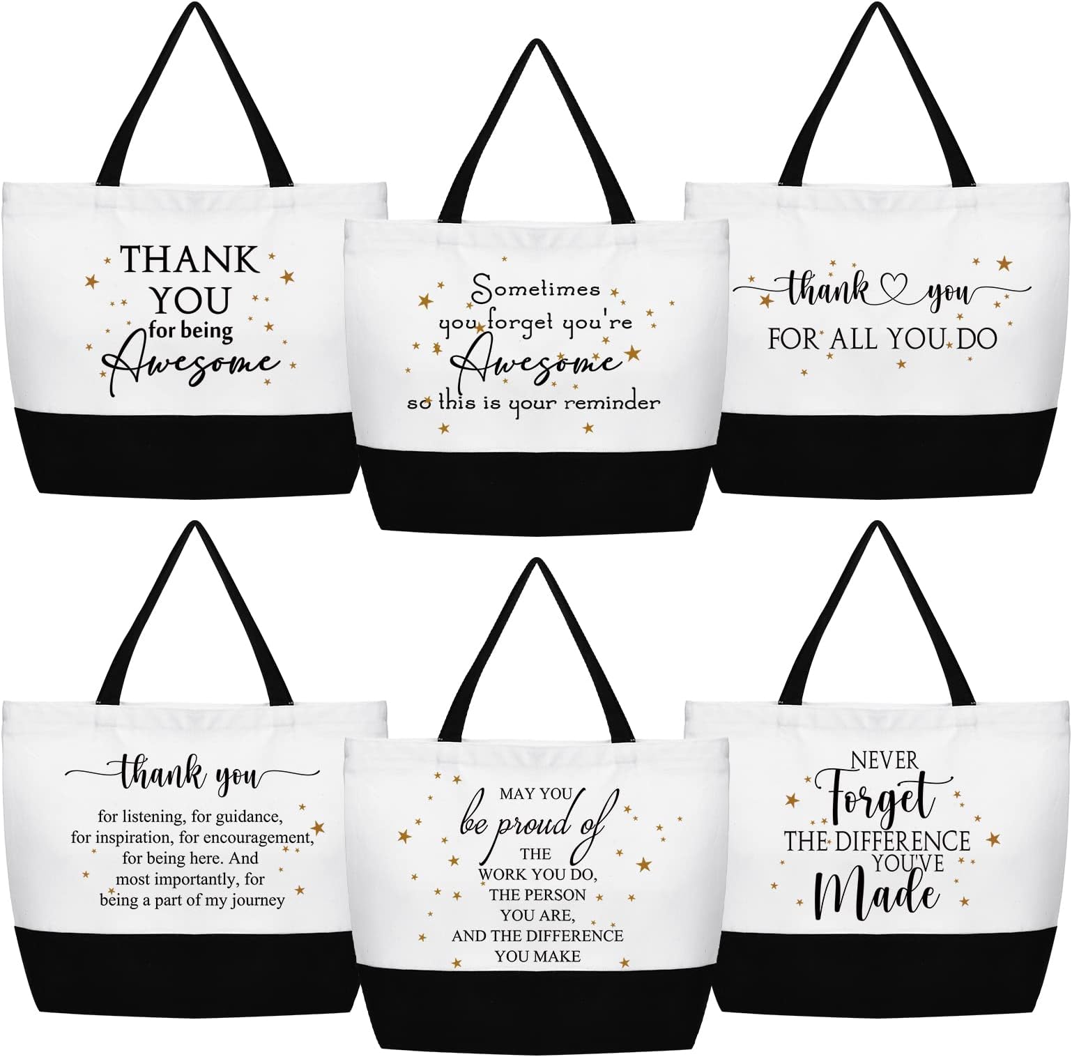Amazon.com: Sweetude 24 Pcs Thank You Gifts Canvas Tote Bags Bulk ...