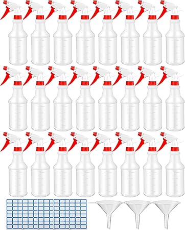 Amazon.com: Eccliy 20 Pack 16 Oz Plastic Spray Bottle Bulk, Leak Proof Empty Spray Bottles Clear ...